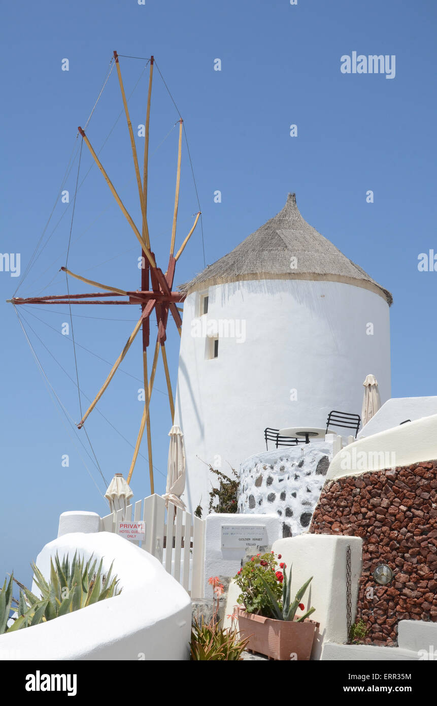 Windmill, Santorini, Greece Stock Photo - Alamy