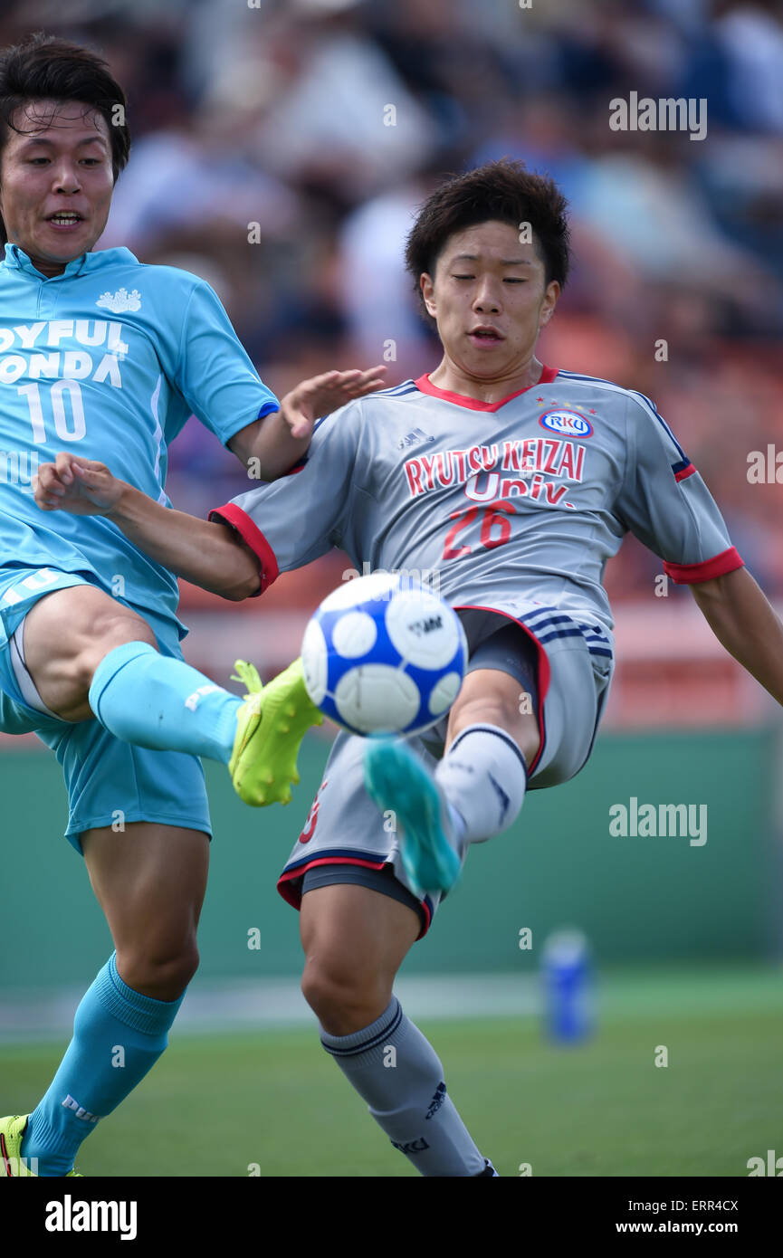 Tokyo, Japan. 6th June, 2015. (L-R) Shuhei Yoshikawa (), Yuta Koike () Football/Soccer ...