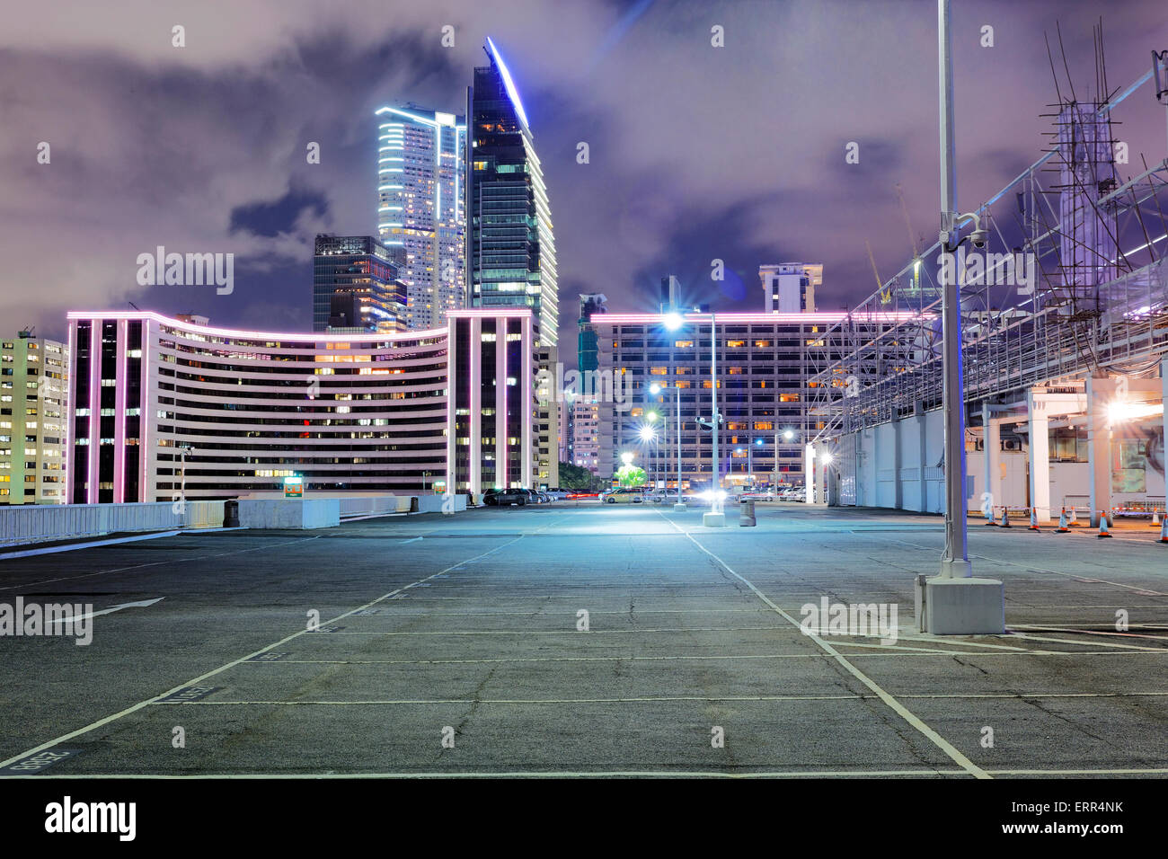 Empty car park night hi-res stock photography and images - Alamy