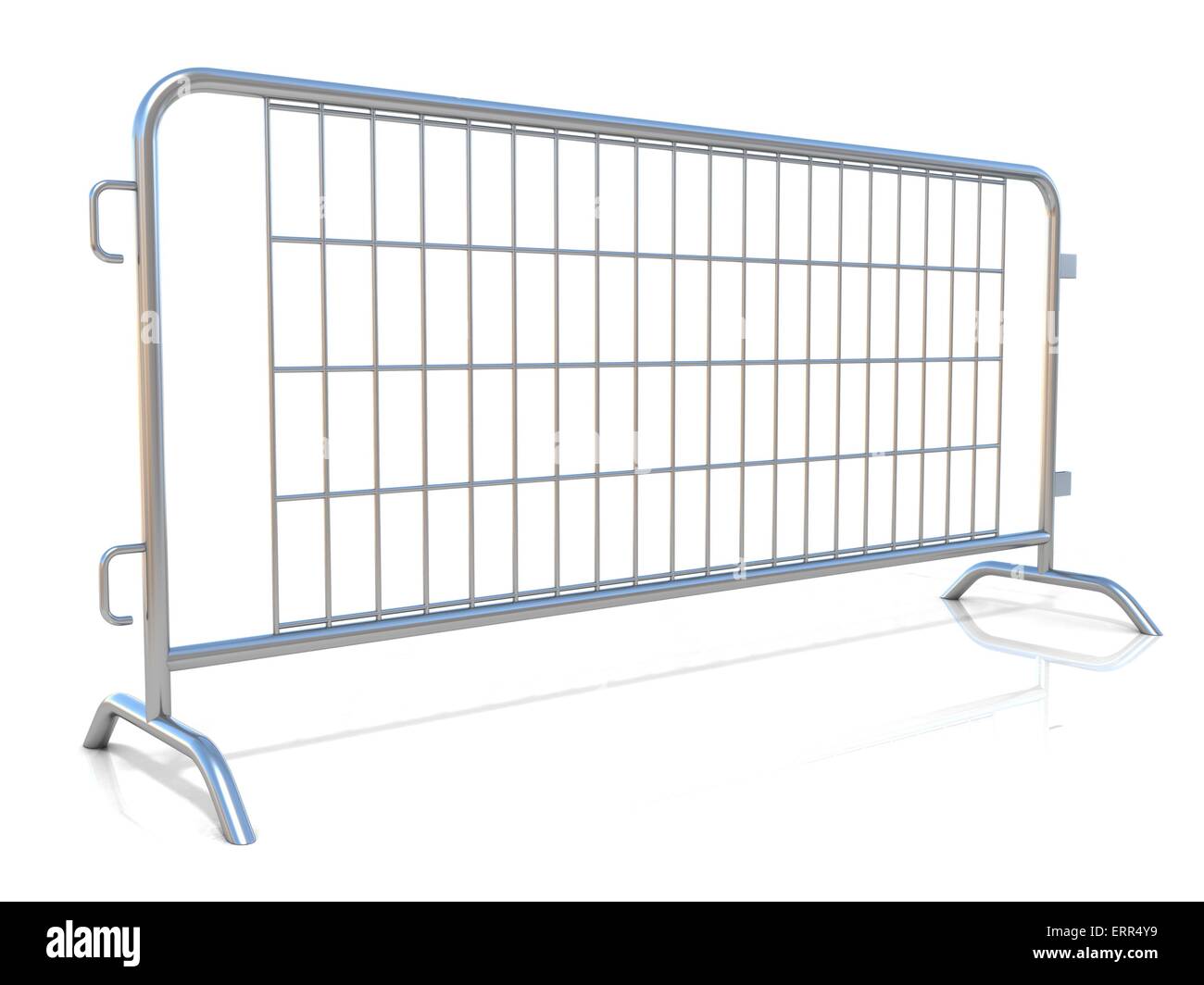 Steel barricades, isolated on white background. Side view Stock Photo ...