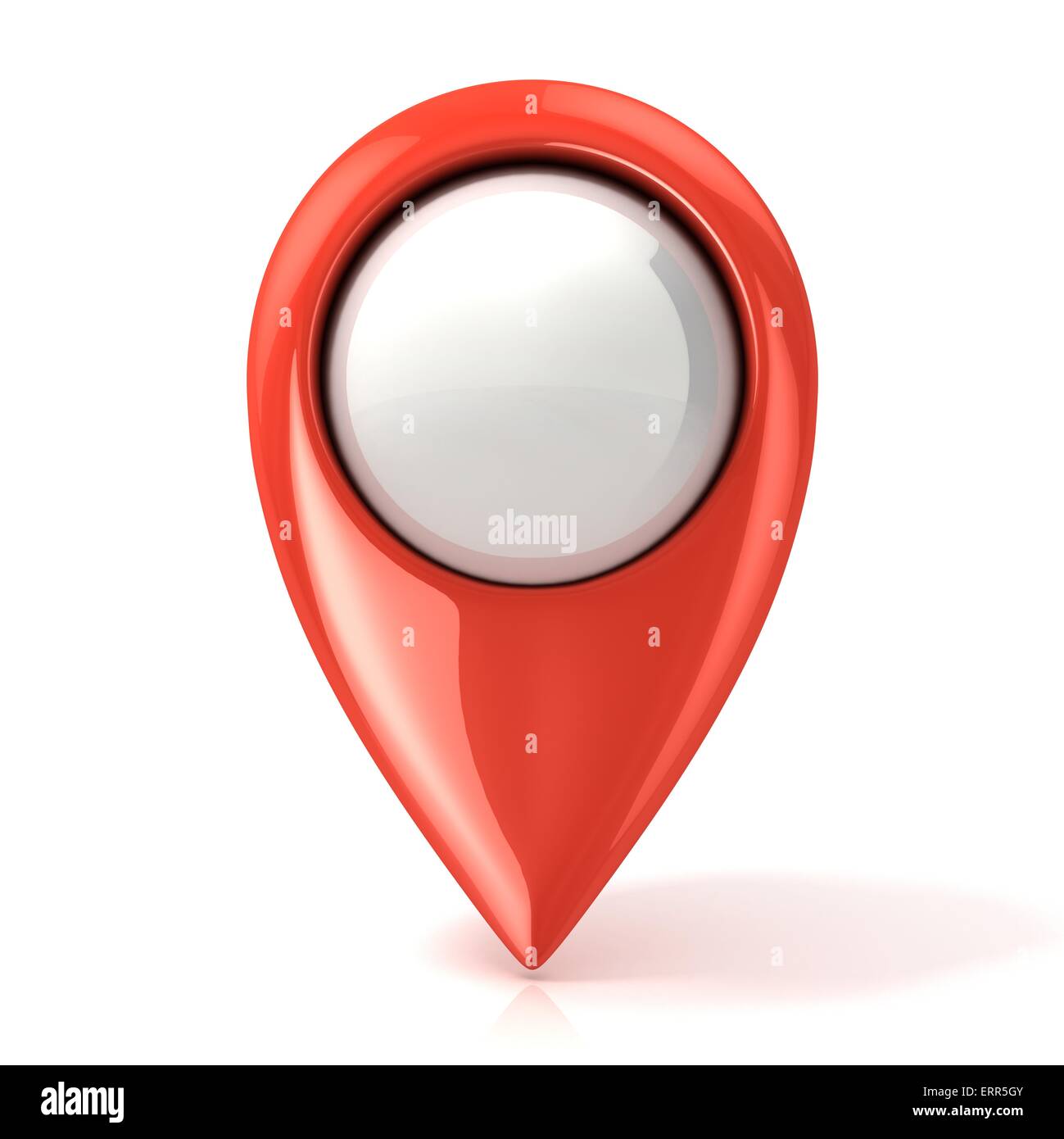 Map pointer. Red. Isolated on white Stock Photo - Alamy