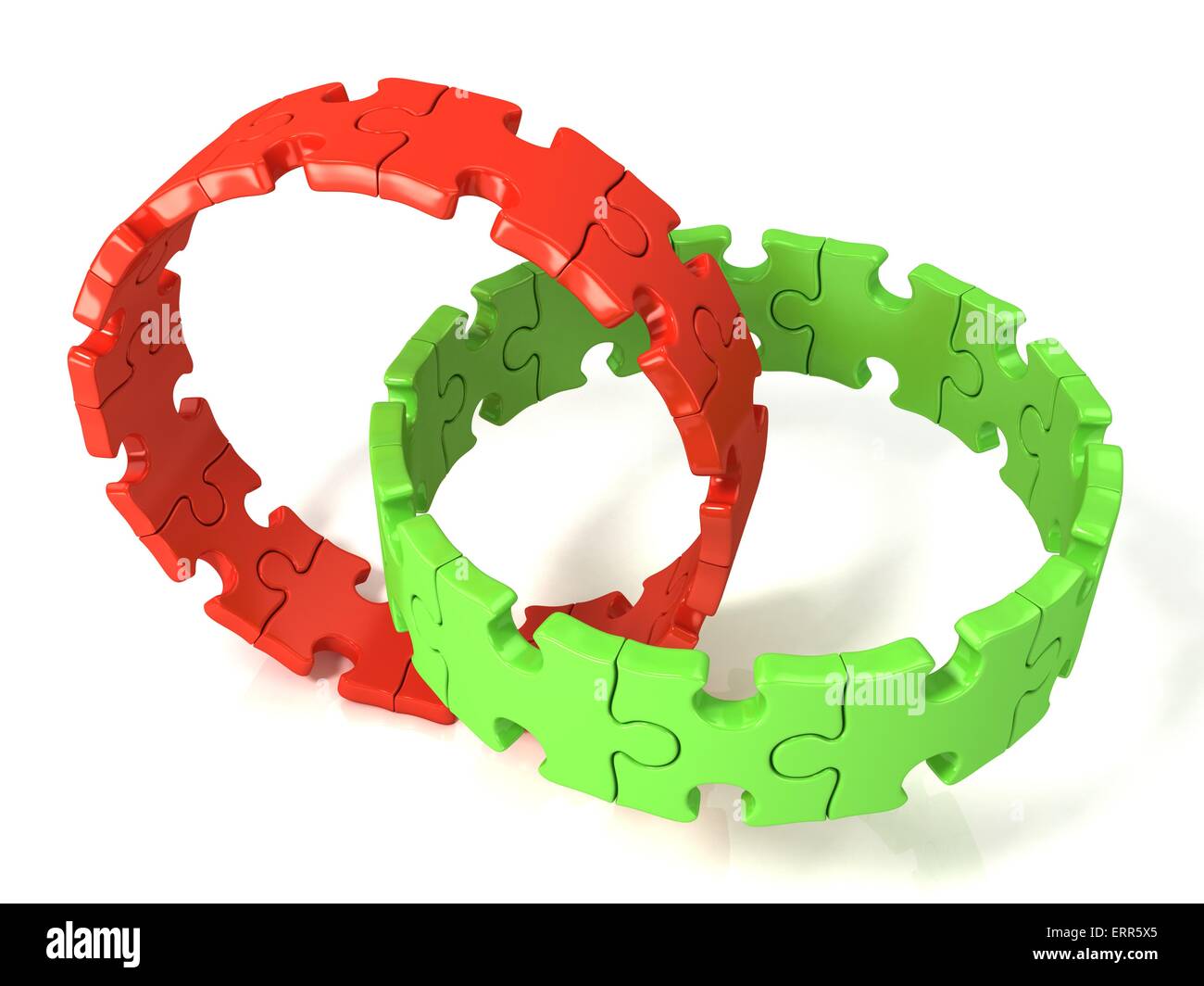 Two puzzle rings, isolated on white background Stock Photo - Alamy