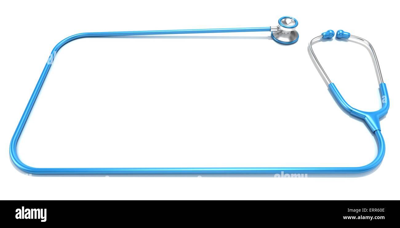 Blue stethoscope as frame, with space for text. Front view Stock Photo ...