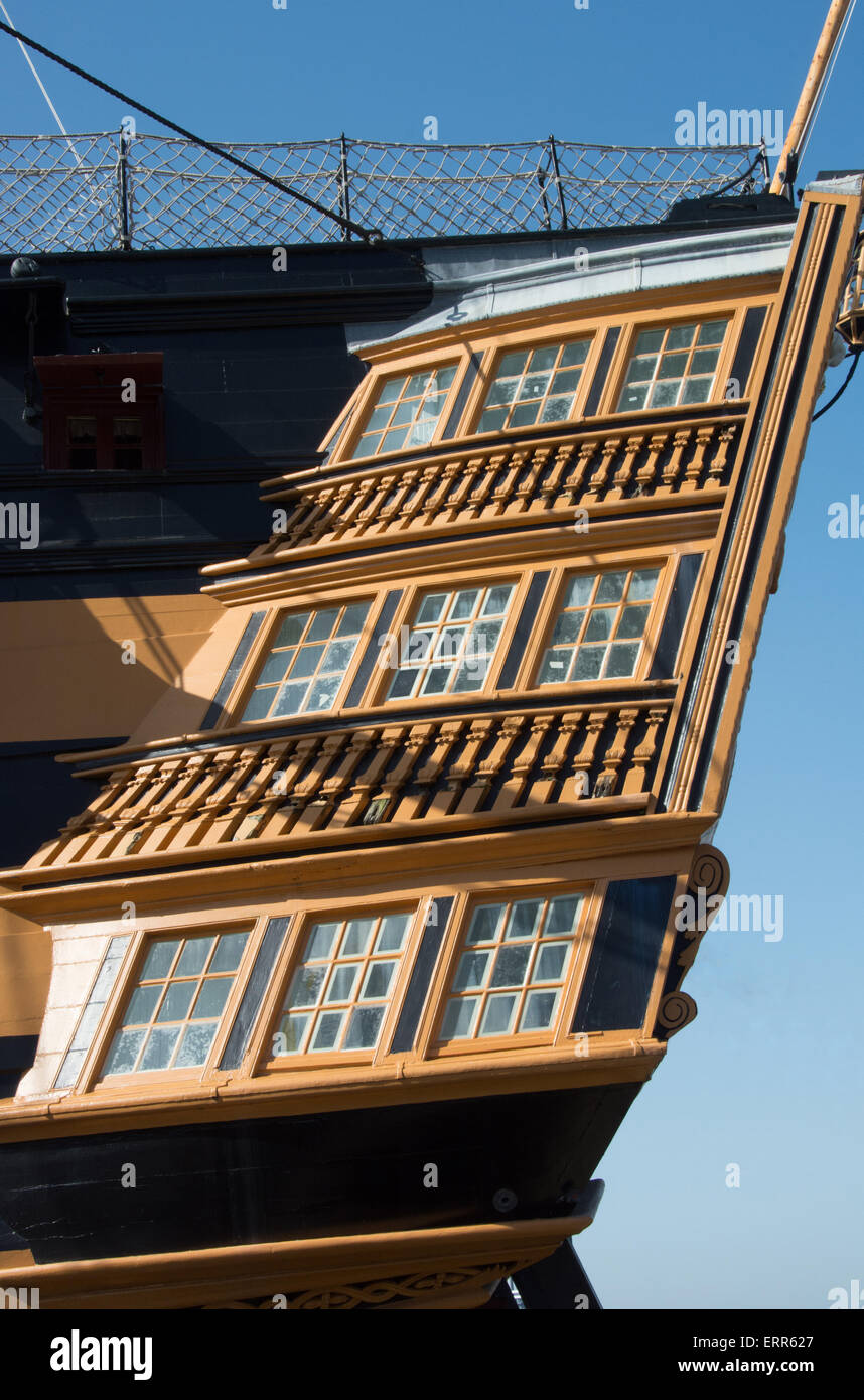 HAMPSHIRE; PORTSMOUTH DOCKYARD; PORT SIDE STERN OF H.M.S.VICTORY Stock ...