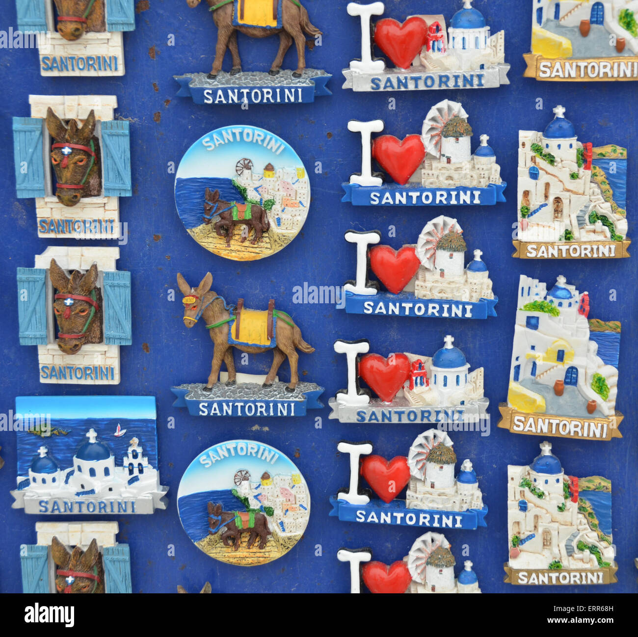 Fridge magnets, souvenirs of Santorini, Greece Stock Photo - Alamy