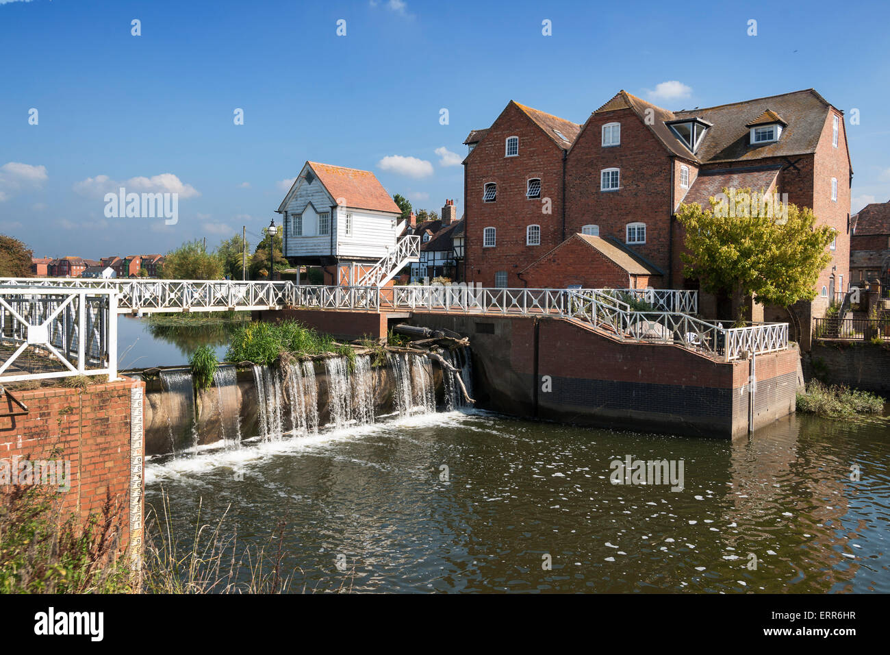 Tewkesbury Mill Pond River Avon Gloucestershire England Uk Stock