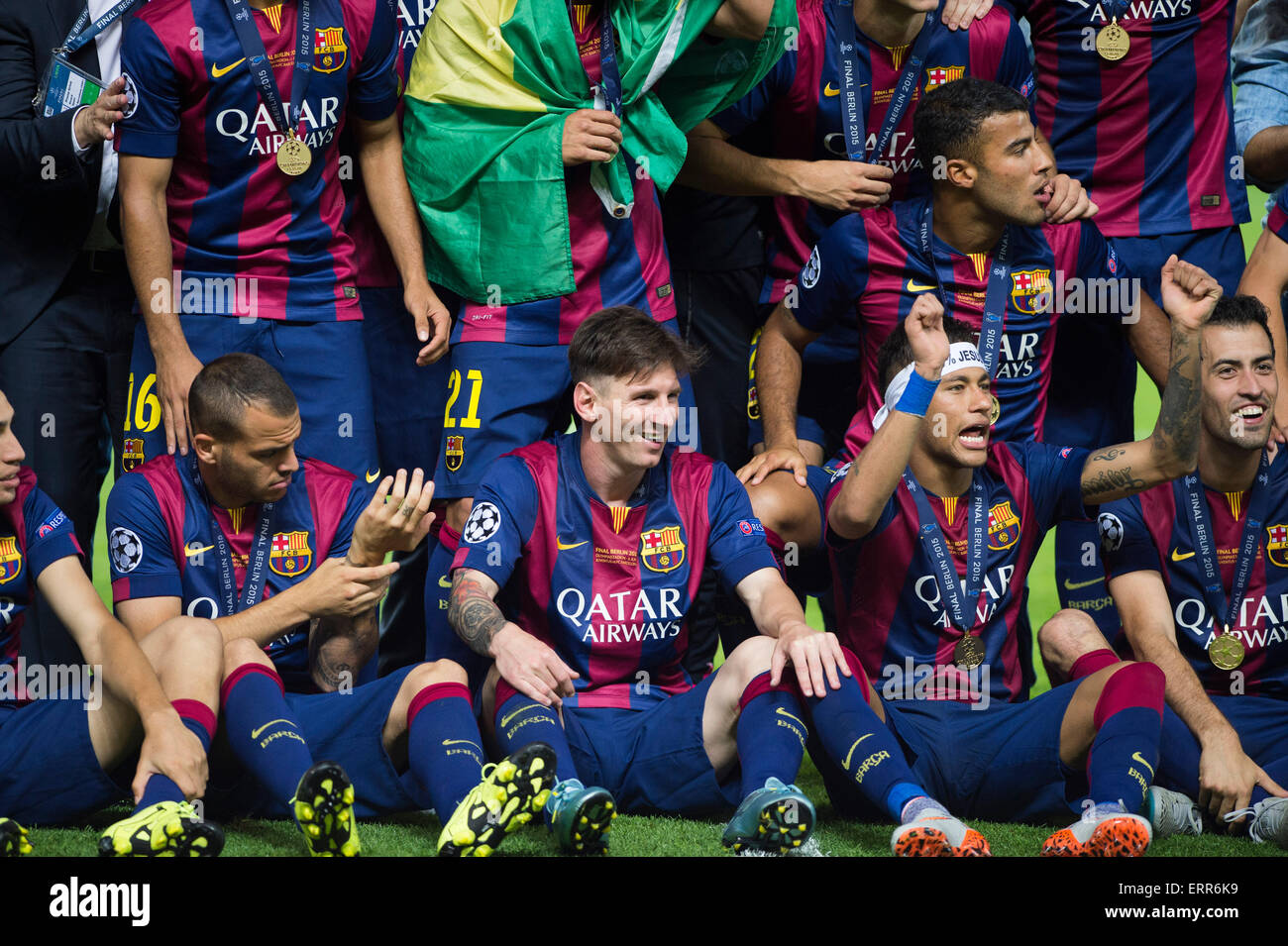 Messi neymar celebrate hi-res stock photography and images - Alamy