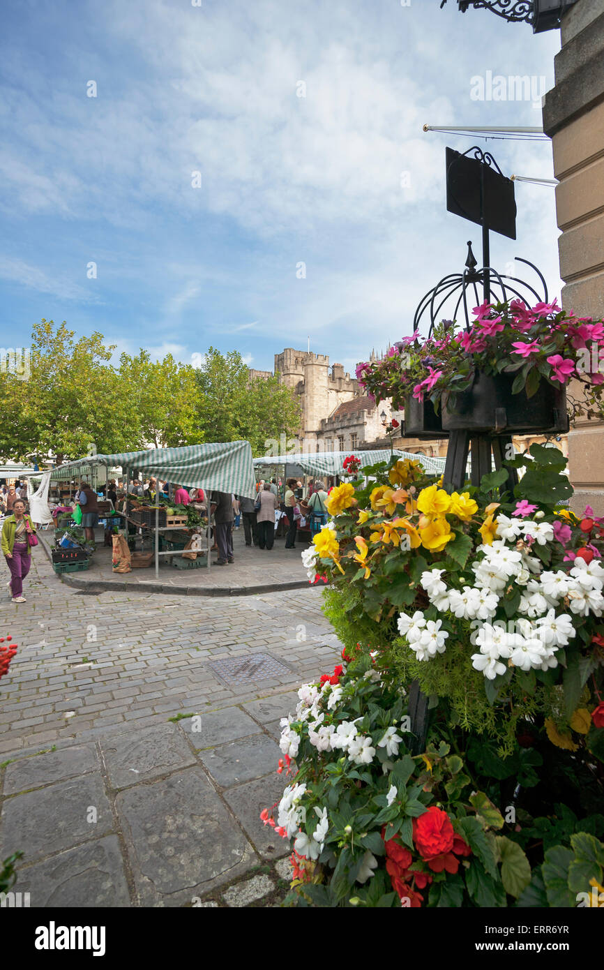 Wells market place Somerset, England, Uk Stock Photo - Alamy