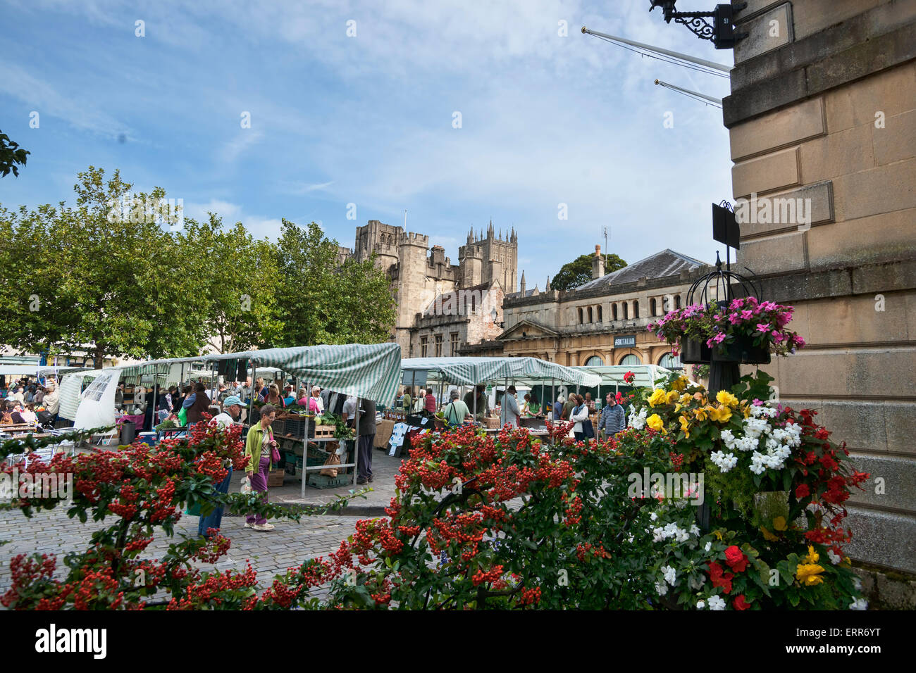 Wells market place Somerset, England, Uk Stock Photo - Alamy
