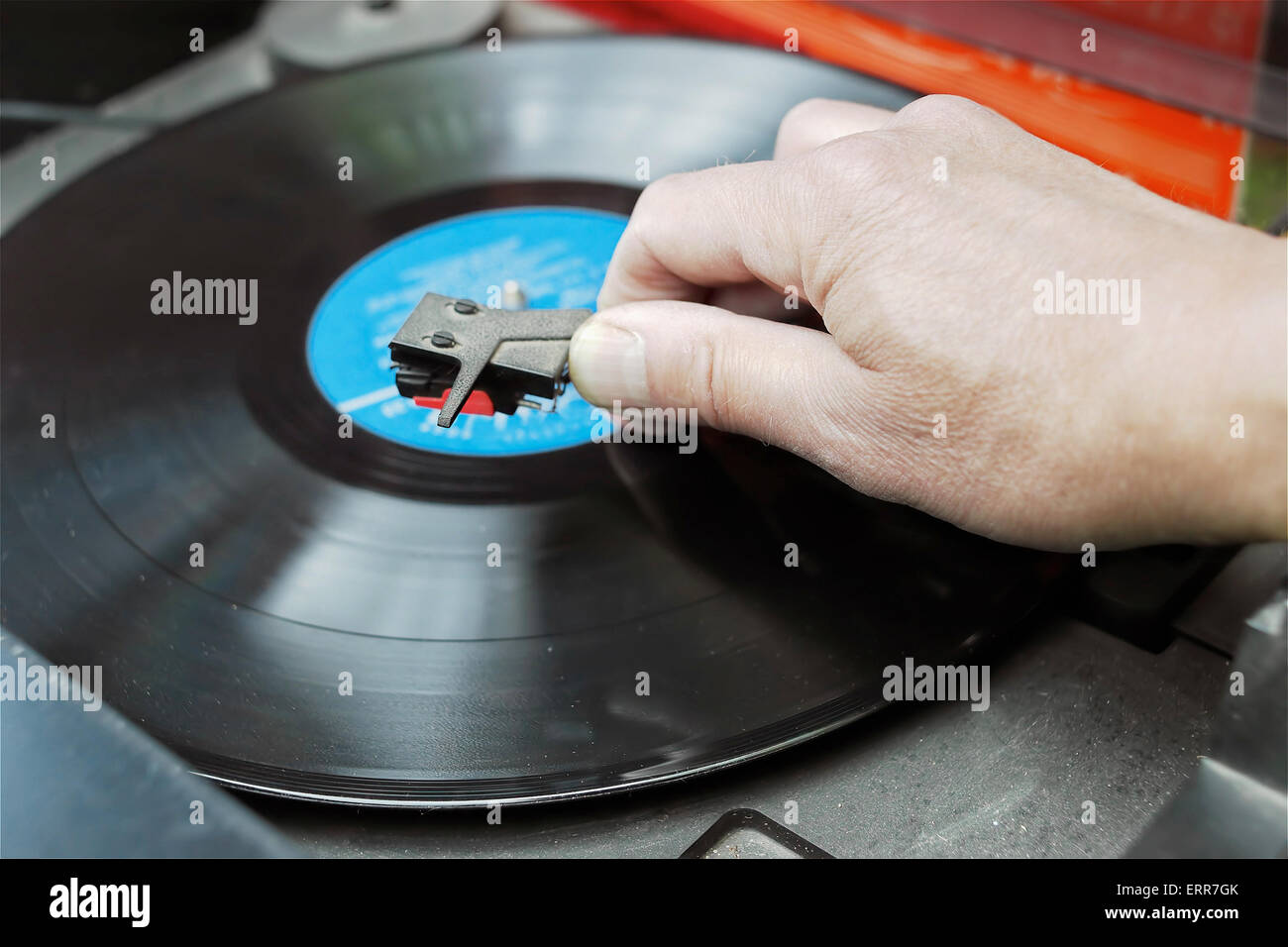 DJ hand on the turntable Stock Photo - Alamy