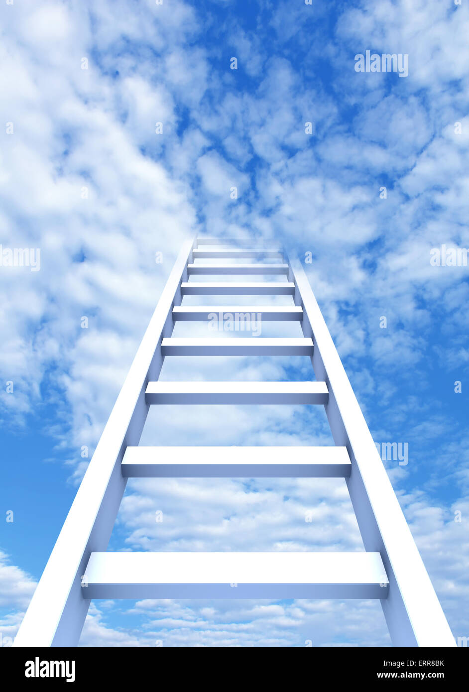 3D rendering of the ladder to sky Stock Photo - Alamy