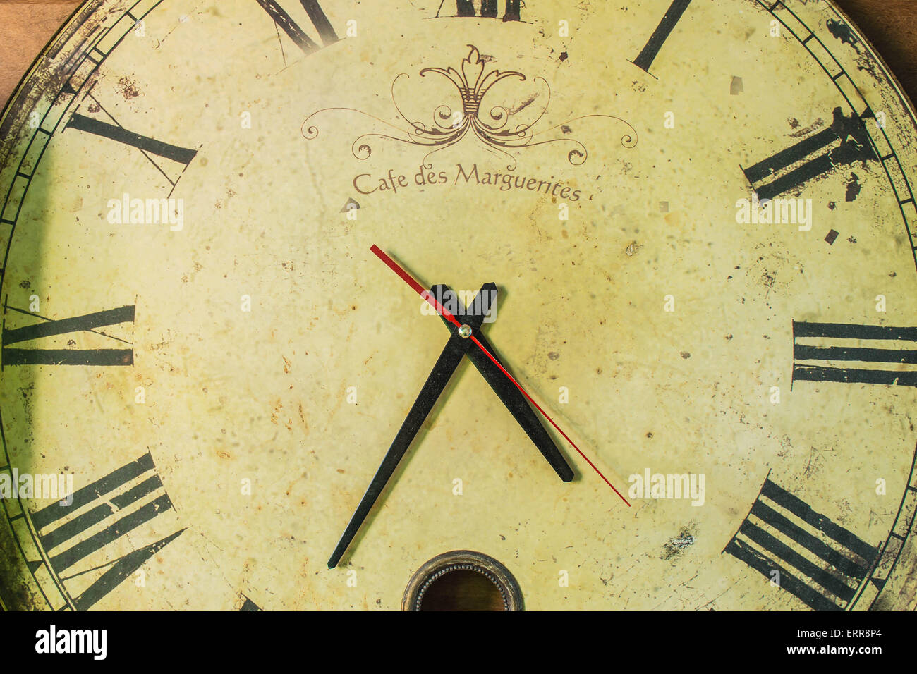 Surface clock old wooden of vintage style Stock Photo - Alamy