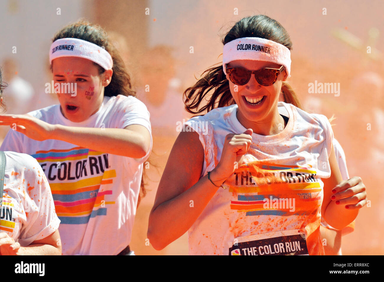 The Color Run Wembley, UK. Runners covered in coloured powder. London ...