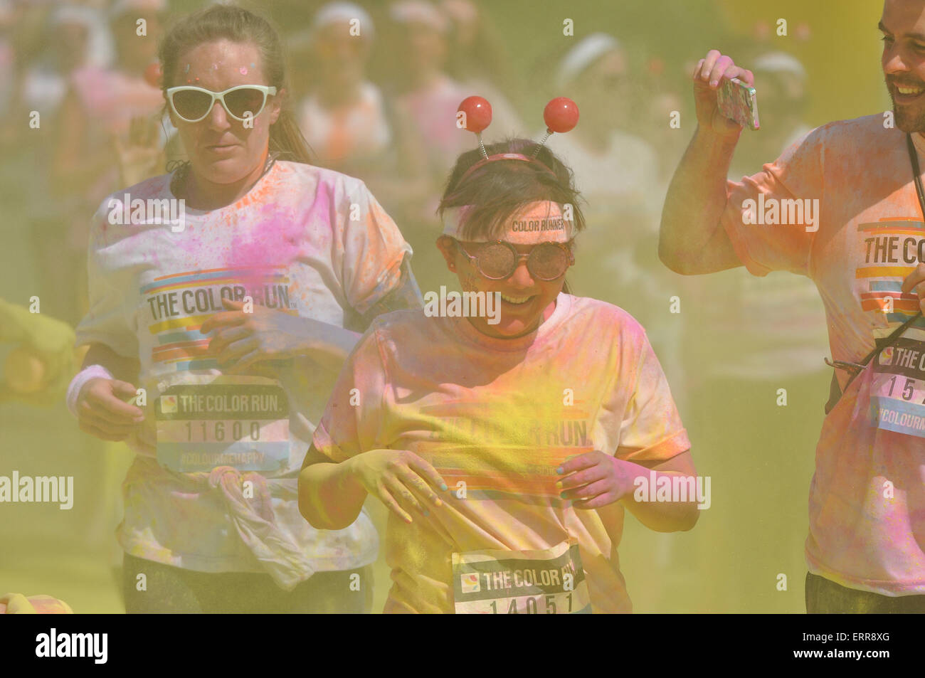 The Color Run Wembley, UK. Runners covered in coloured powder. London ...