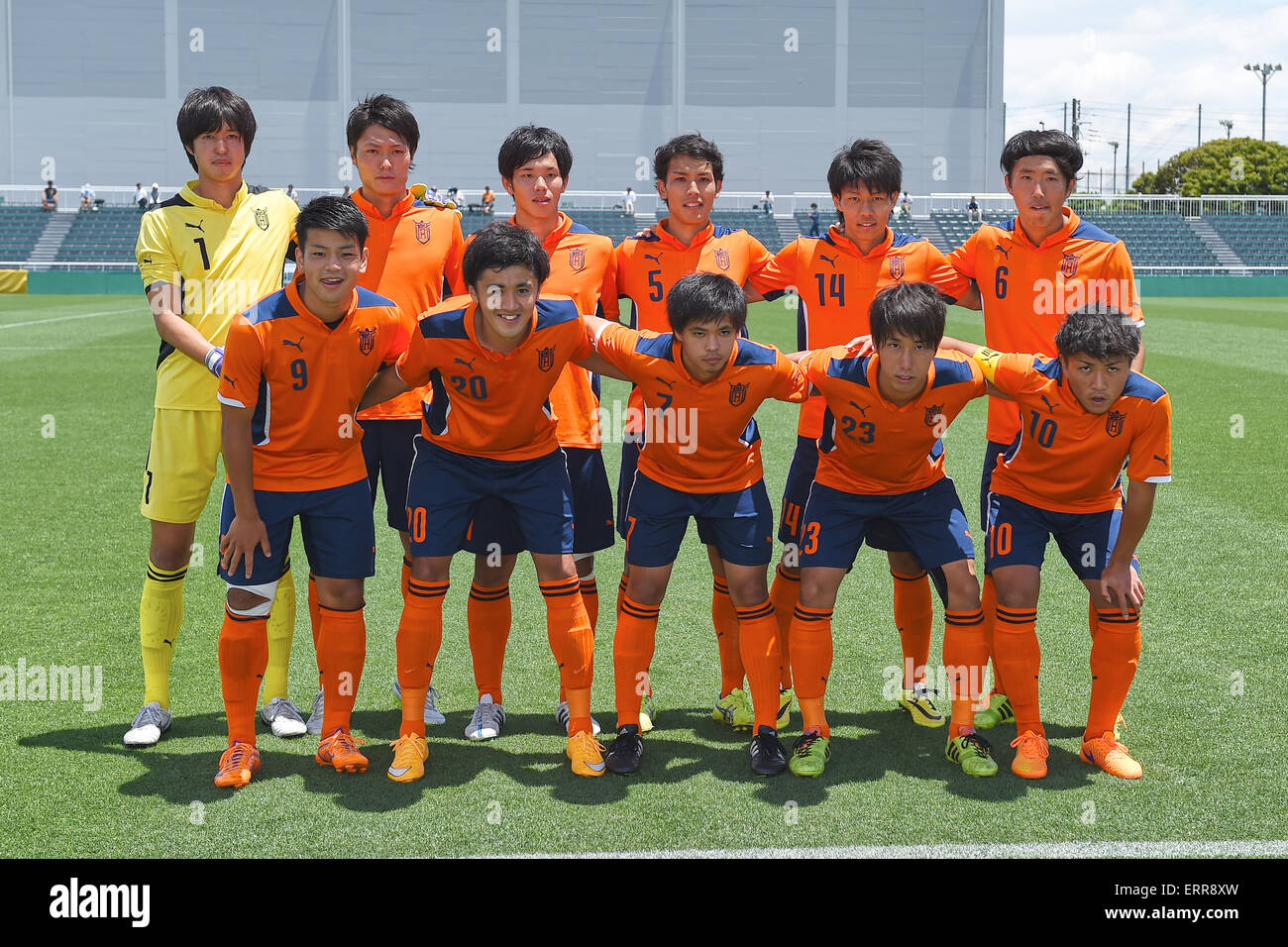 Tokyo, Japan. 6th June, 2015. Hosei University team group line-up ...