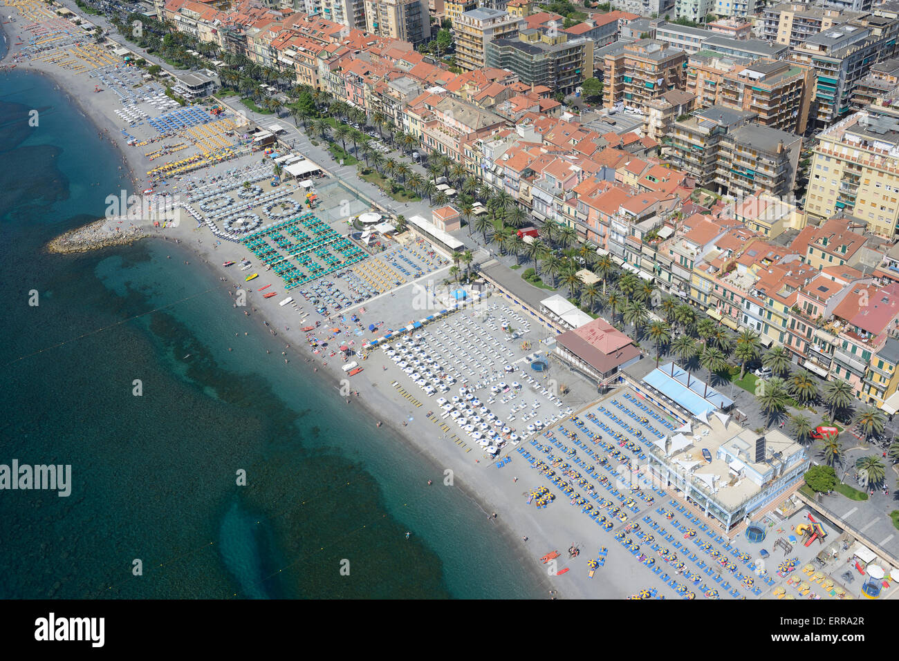 AERIAL VIEW. Seaside resort of Loano. Province of Savona, Liguria ...