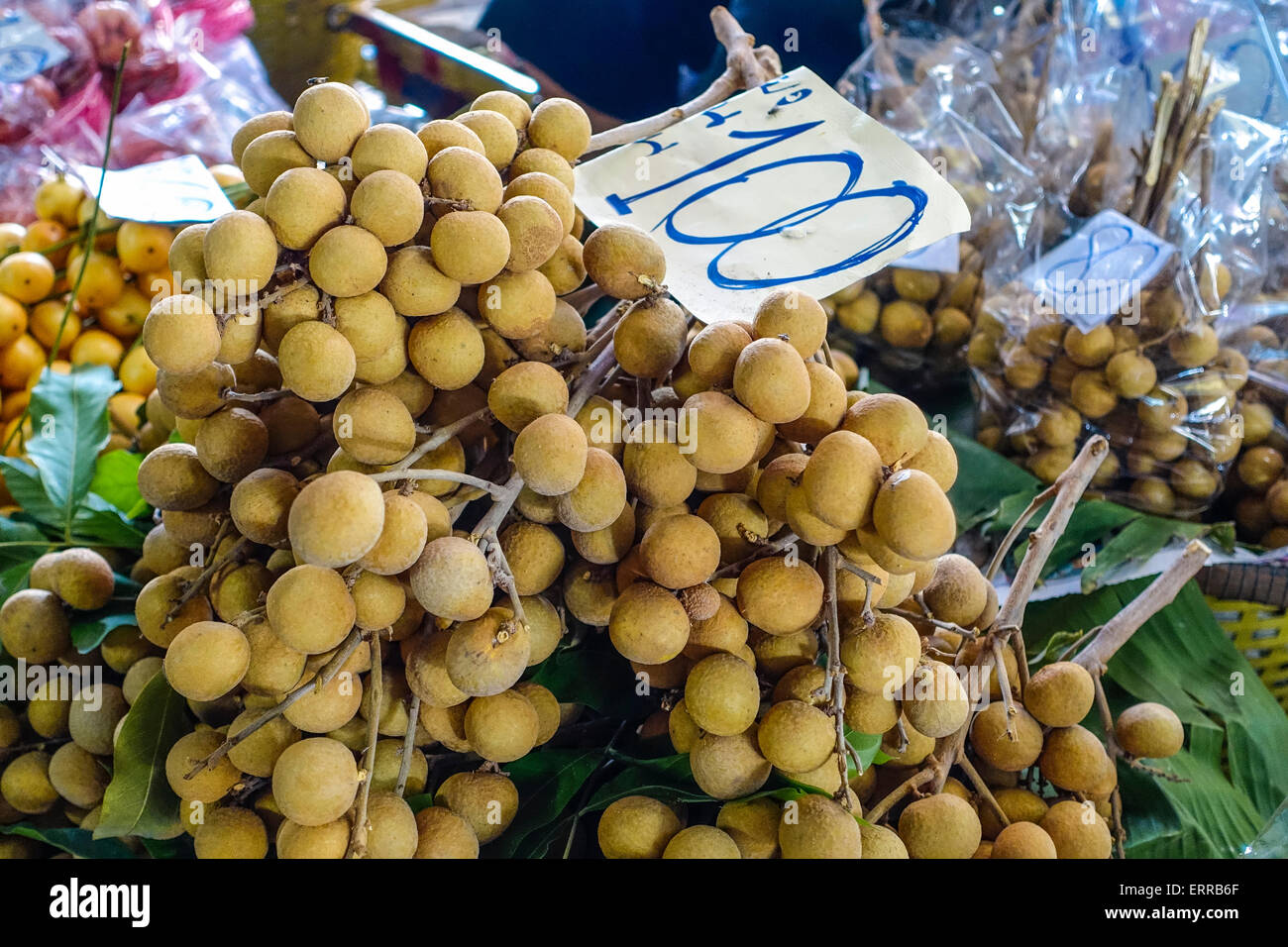 Longan Fruits at the Talad Rom Hoop market near Bangkok, Thailand, Asia ...