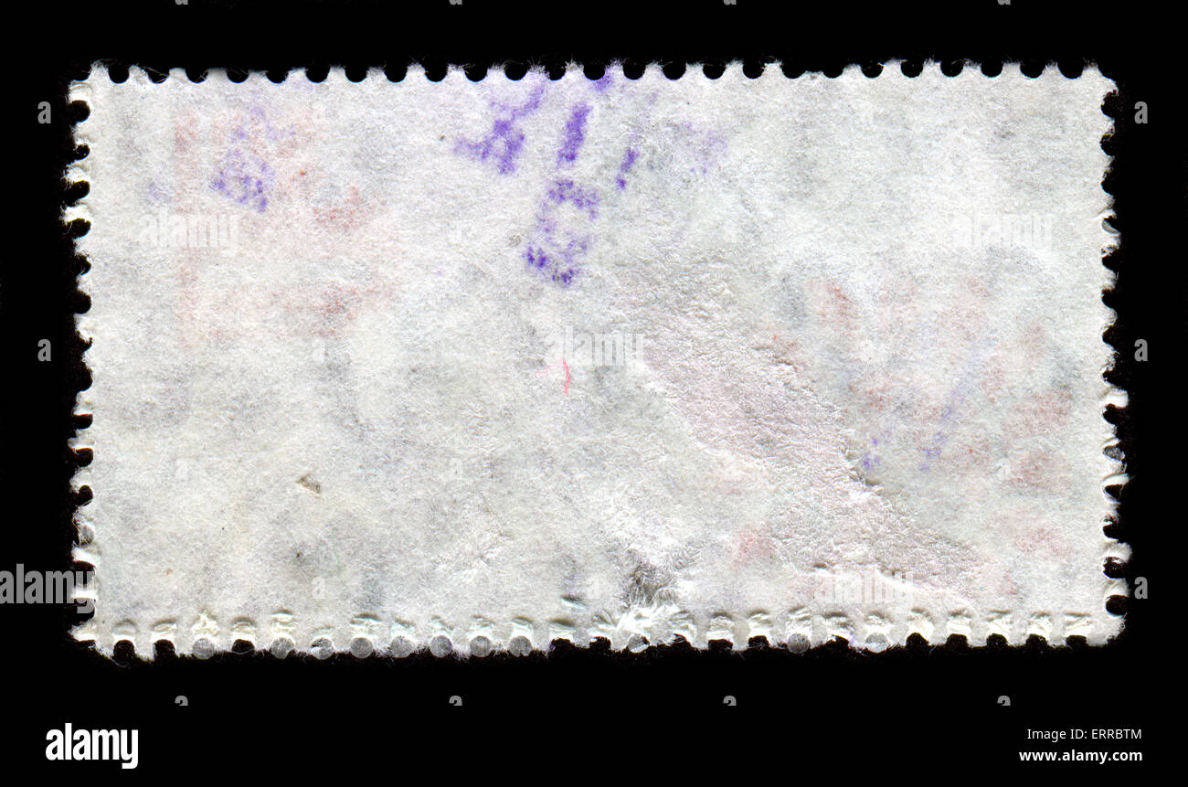 The reverse side of a postage stamp Stock Photo - Alamy