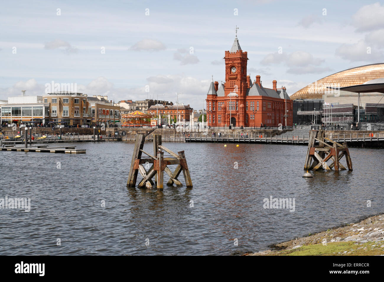 Pierhead Building in Cardiff Bay, Wales UK, local landmark red brick ...