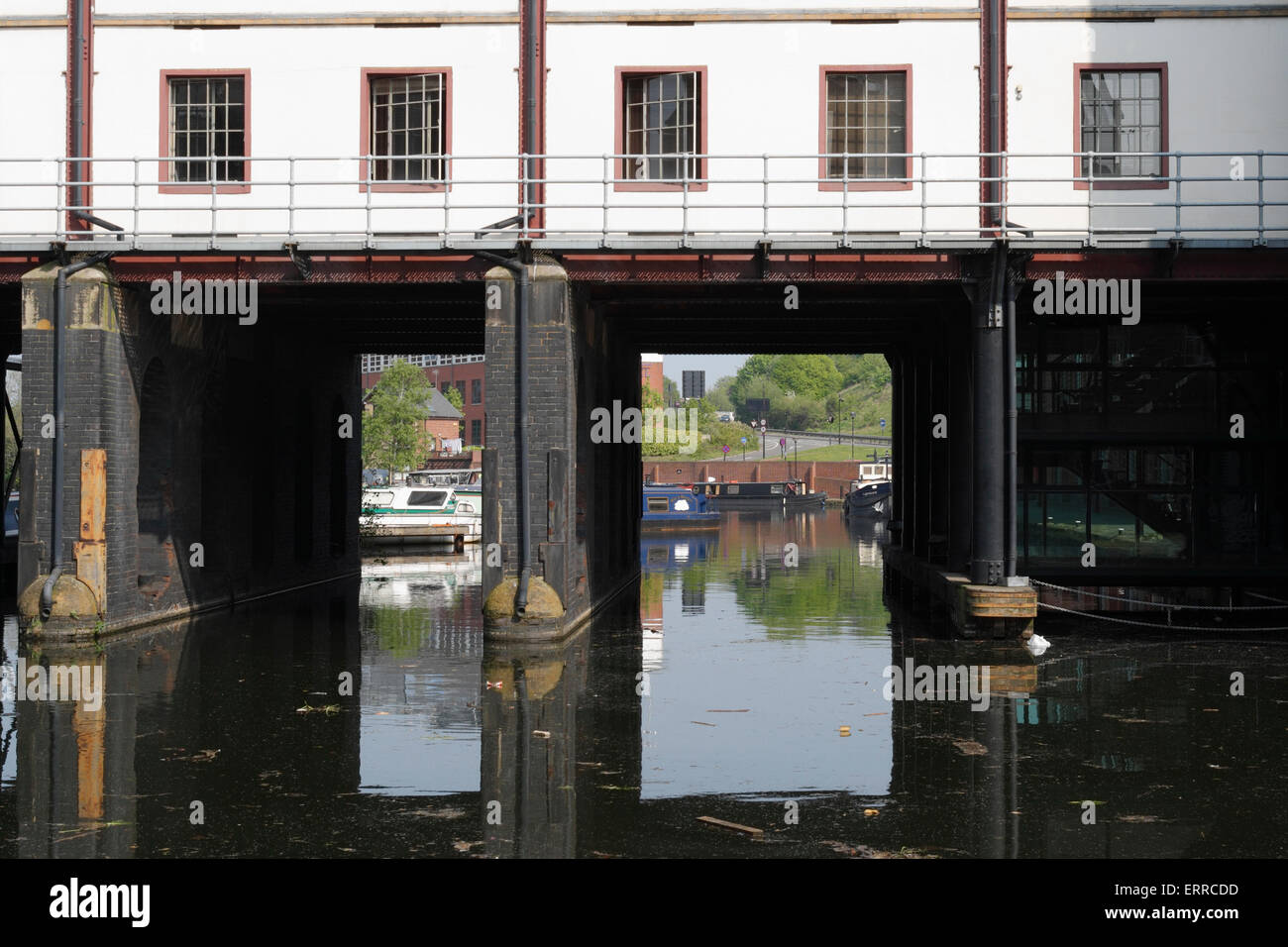 Straddle warehouse at Sheffield canal wharf. England. Grade II listed ...
