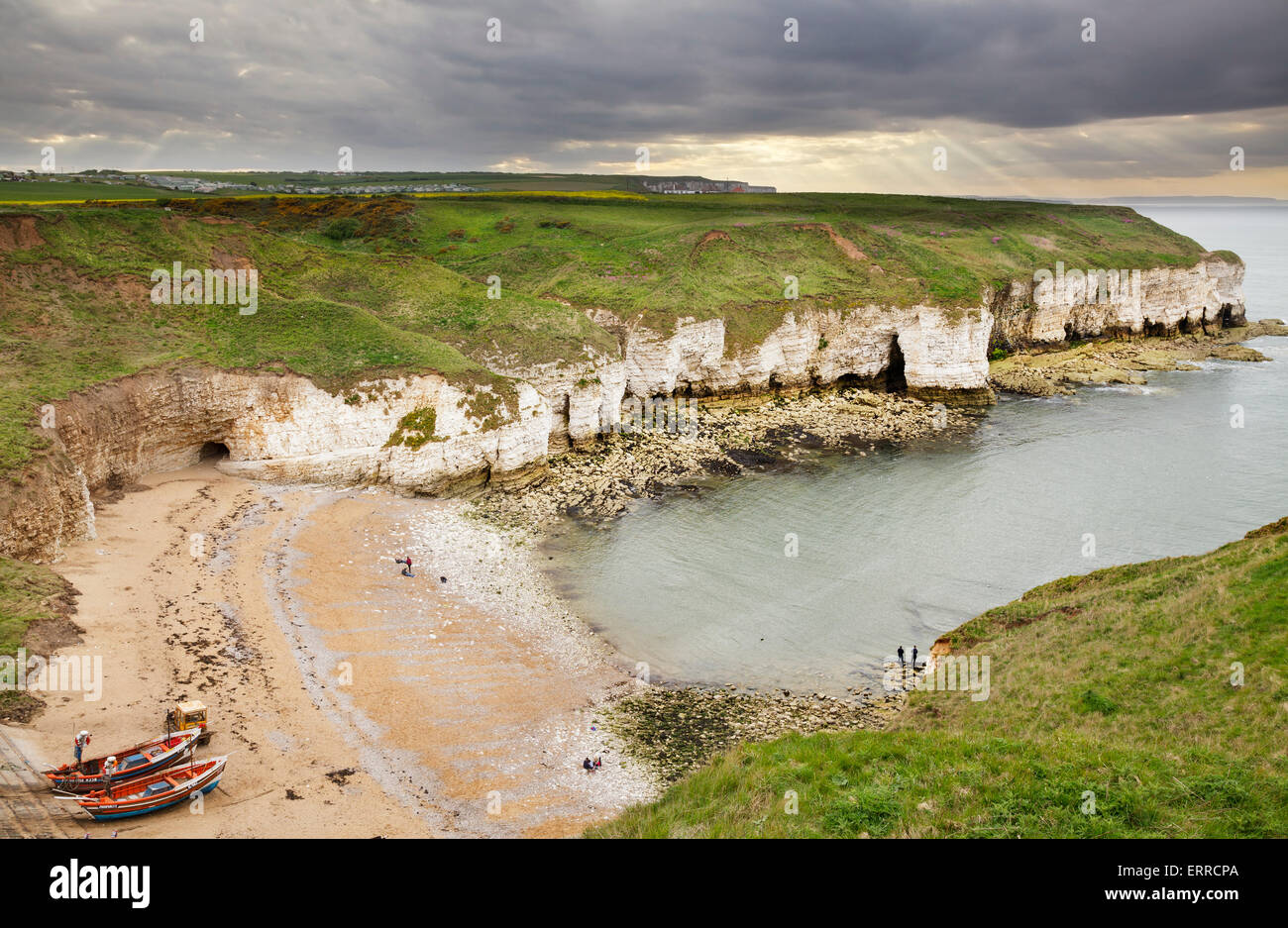 View from Flamborough Cliffs over North Landing, Bridlington, Yorkshire ...