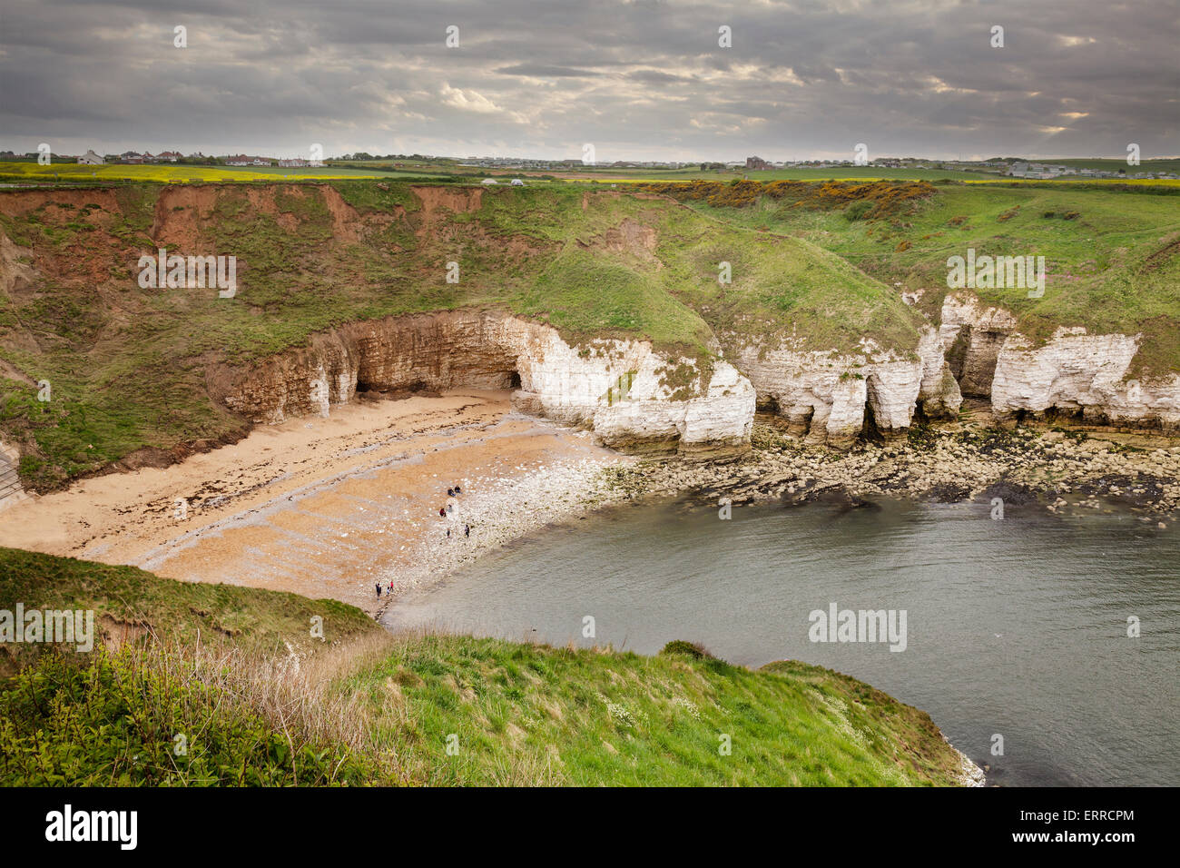 View from Flamborough Cliffs over North Landing, Bridlington, Yorkshire ...