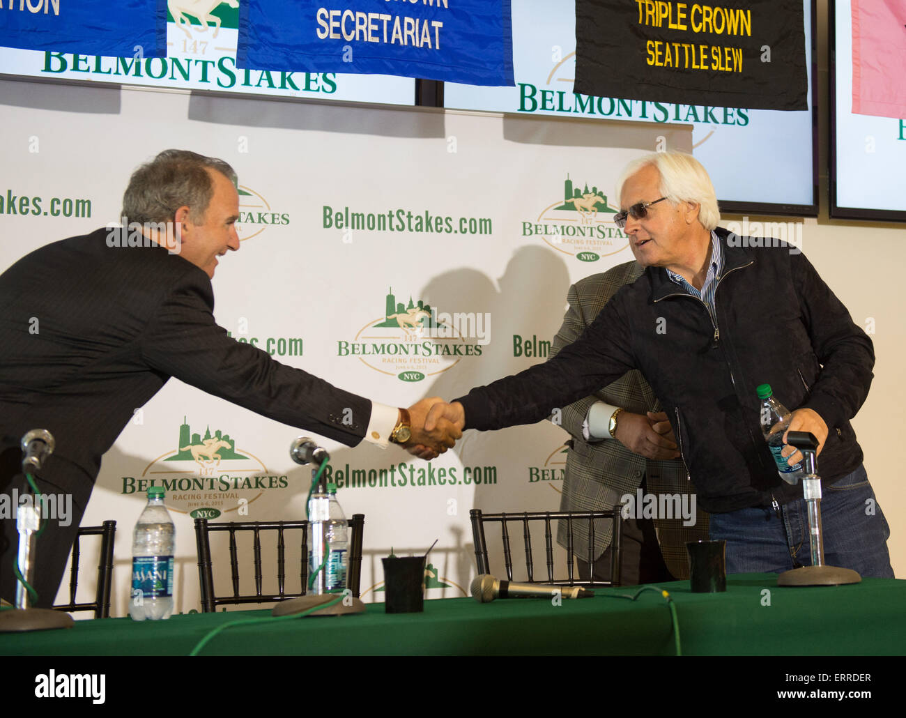 Elmont, New York, USA. 7th June, 2015. NYRA President and CEO CHRIS KAY ...