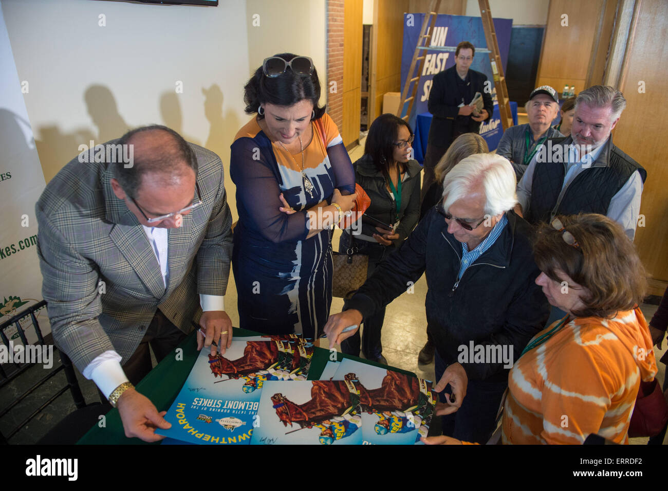 Elmont, New York, USA. 7th June, 2015. AHMED ZAYAT and trainer BOB ...