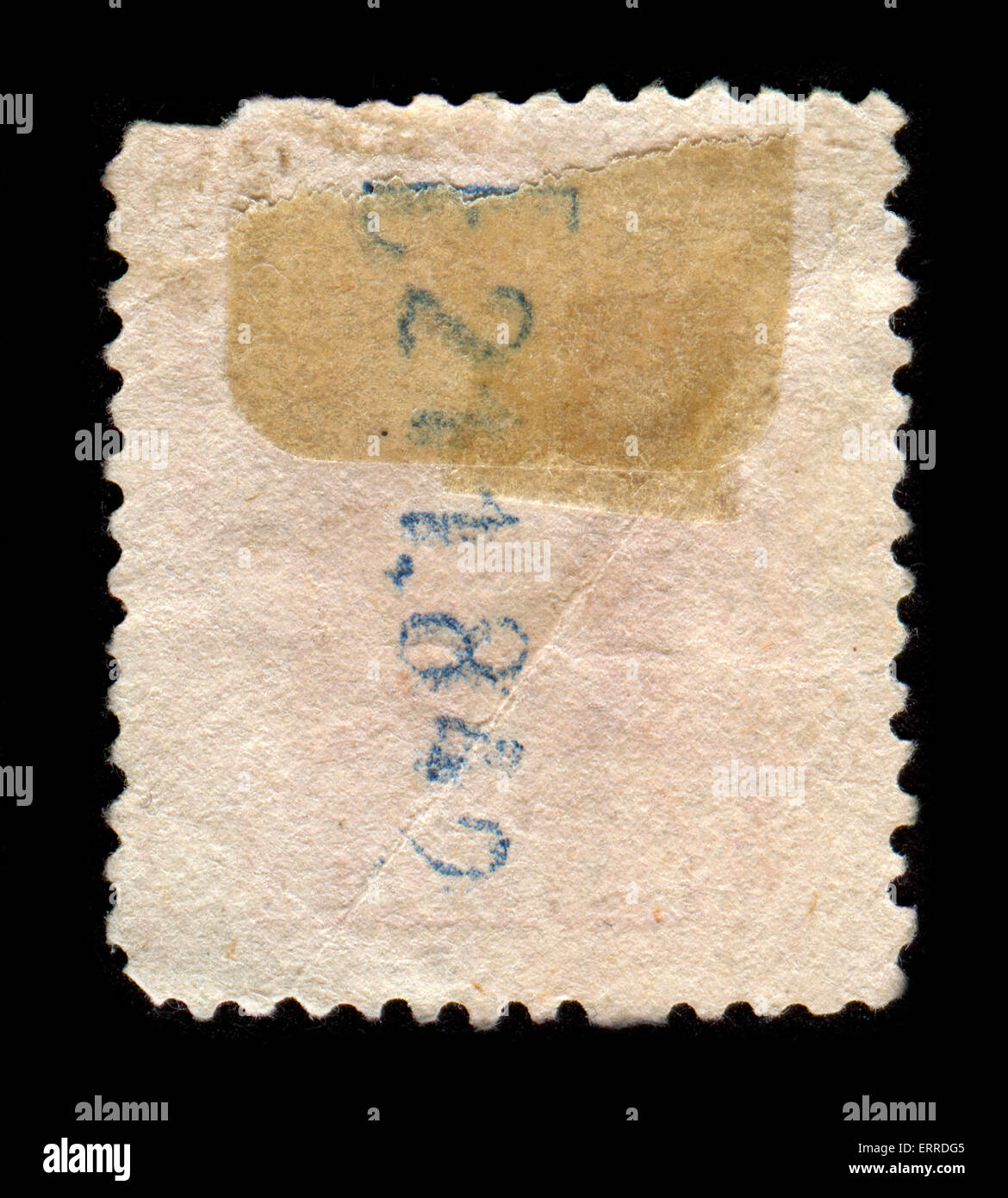 The reverse side of a postage stamp Stock Photo - Alamy