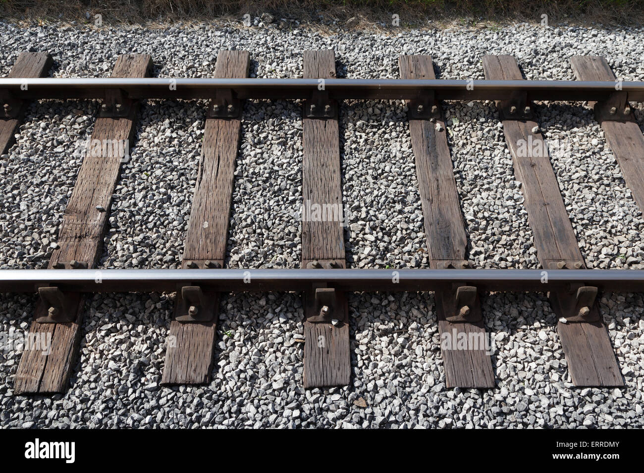 The tracks at the passing loop on the Keighley & Worth Valley Railway ...