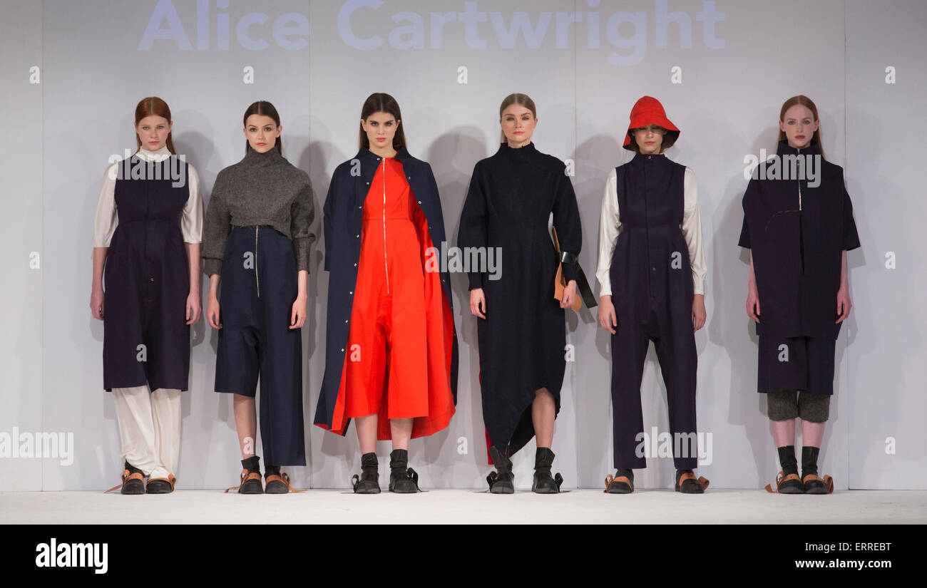 01/06/2015. London, UK. Collection by Alice Cartwright. Fashion show of ...