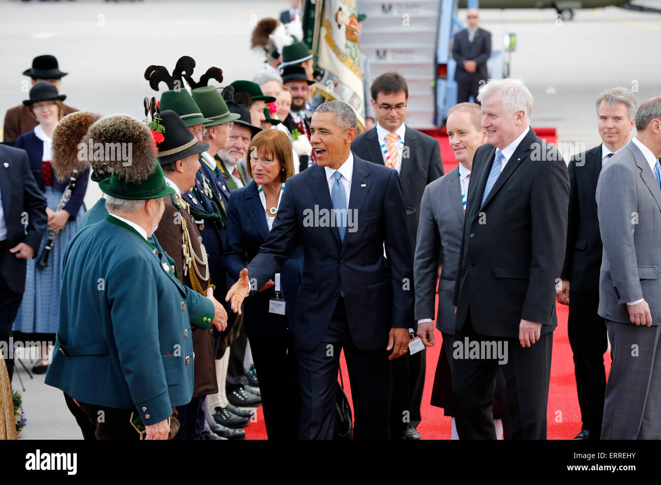Munich, Germany. 07th June, 2015. Barack Obama (with chairman of the ...