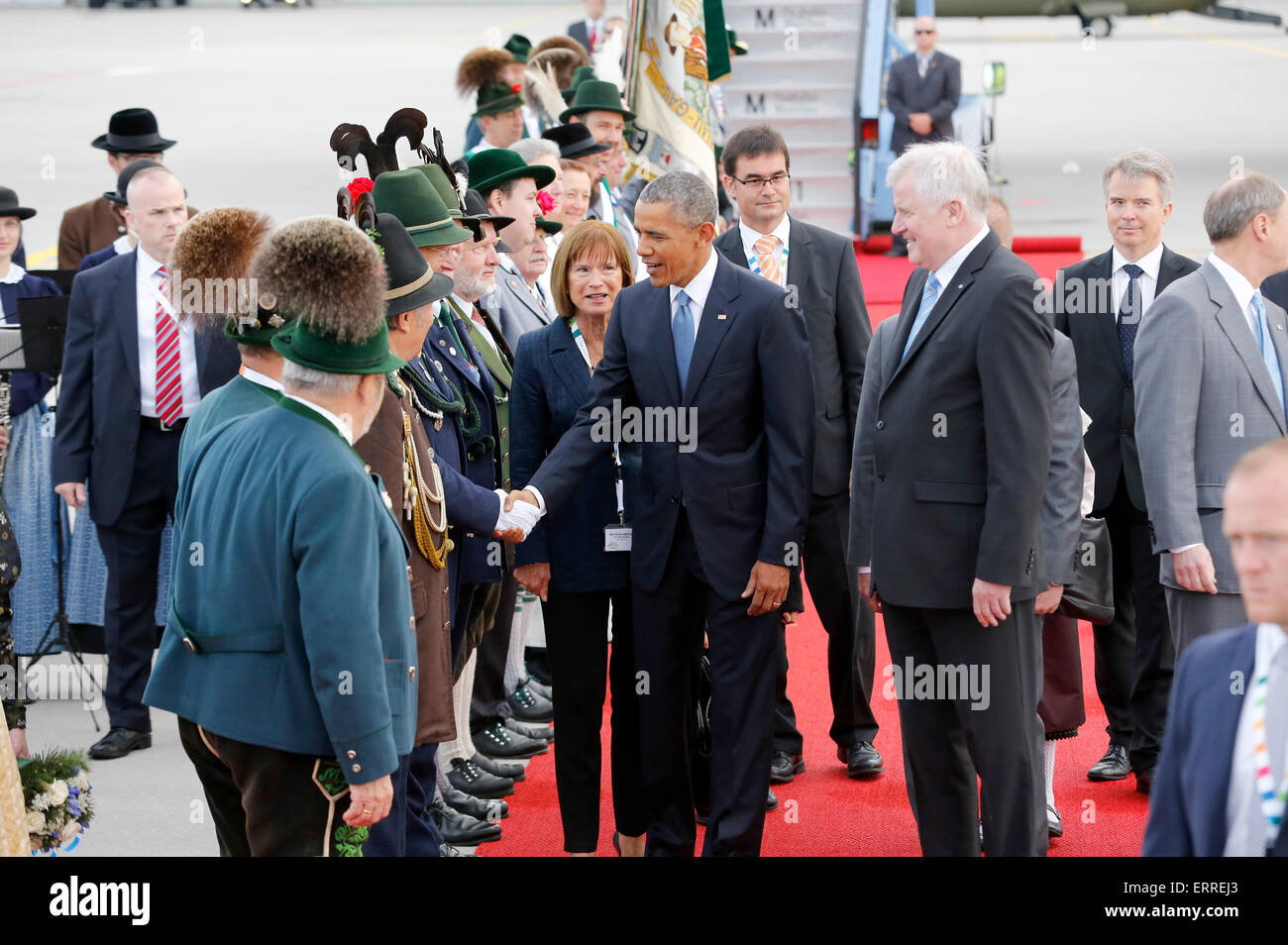 Munich, Germany. 07th June, 2015. Barack Obama (with chairman of the ...