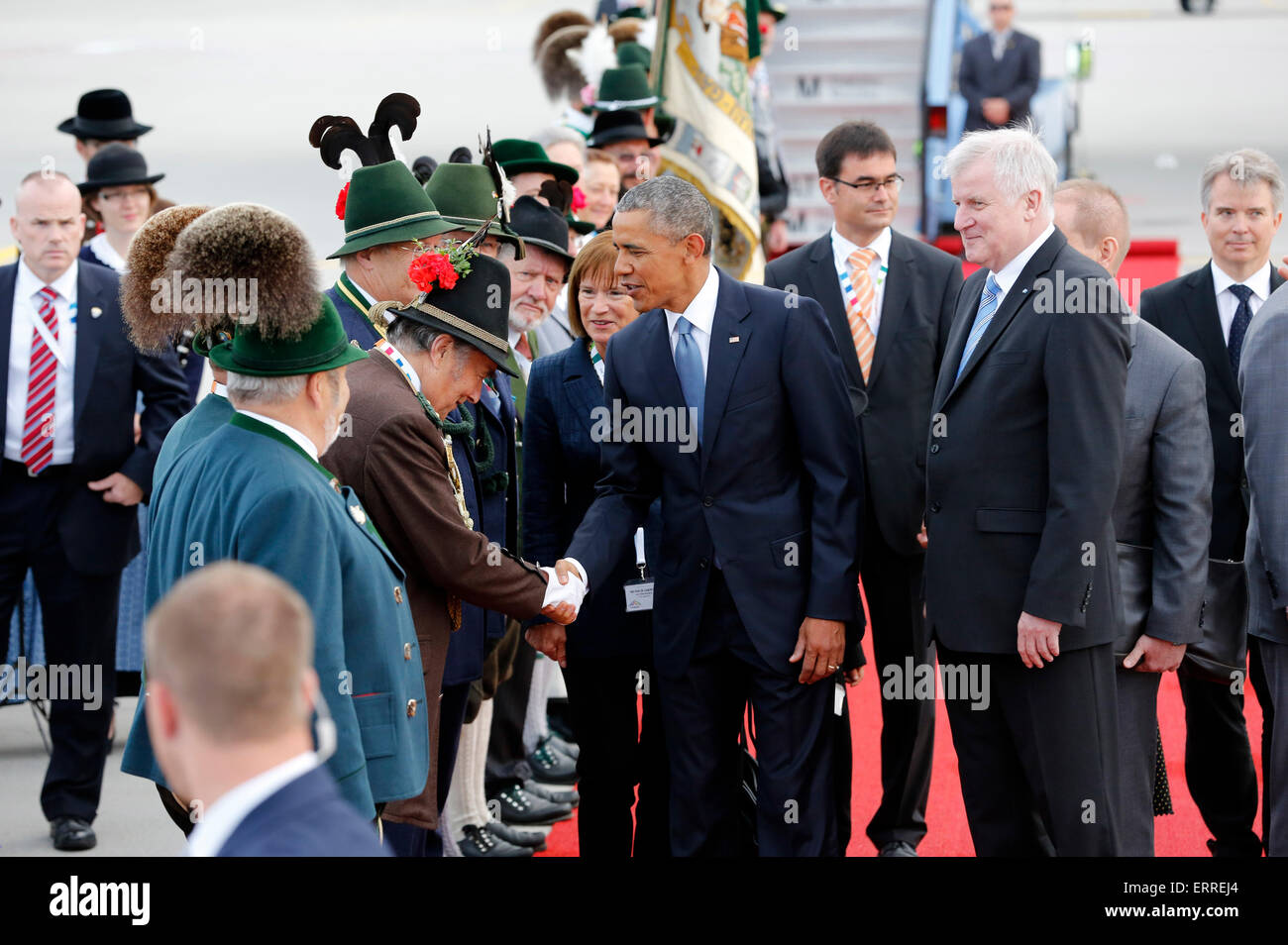 Munich, Germany. 07th June, 2015. Barack Obama (with chairman of the ...