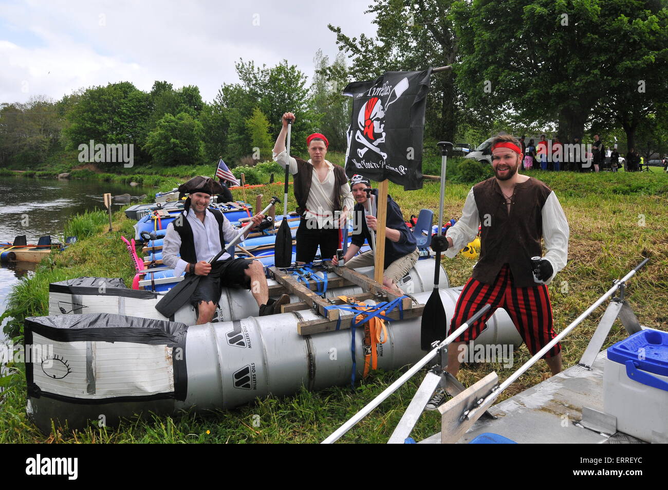 Pirate Raft on The River Don Stock Photo - Alamy