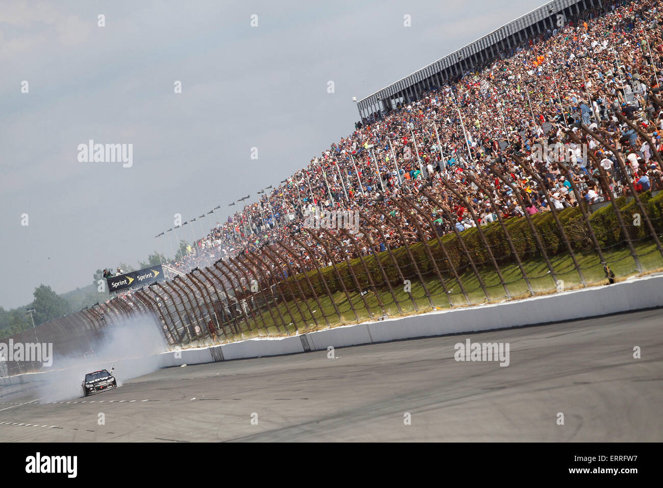 Long Pond, PA, USA. 7th June, 2015. Martin Truex Jr. (78) wins the ...