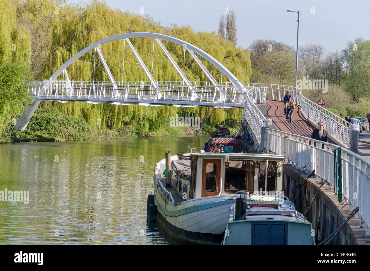 Riverside Bridge. Foot and cycle bridge opened 2008 costing £3.1m ...