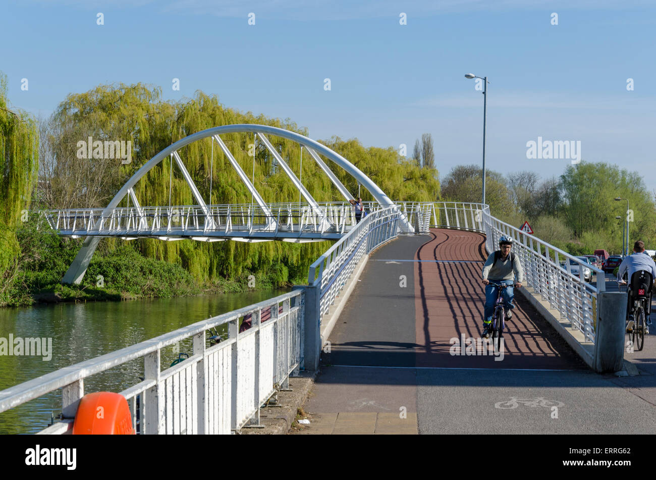 Riverside Bridge. Foot and cycle bridge opened 2008 costing £3.1m ...