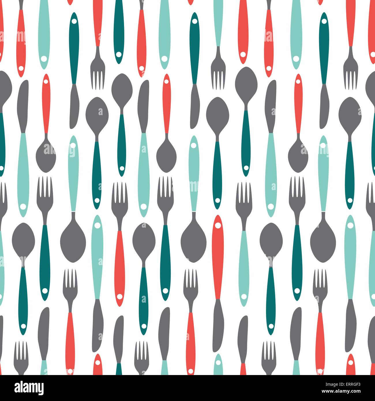 Seamless Pattern with Forks, Spoons end Knifes. Vector Illustrat Stock ...