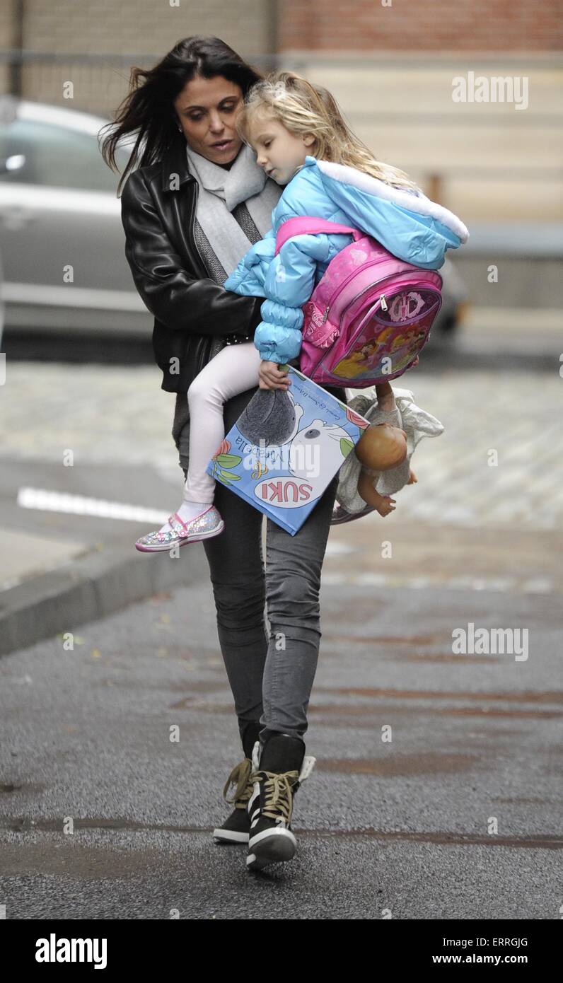 Bethenny Frankel eats and orange before picking up her daughter Bryn ...