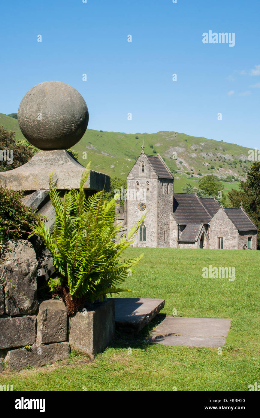 Church of the Holy Cross, viewed from the grounds of Ilam Hall, Ilam ...