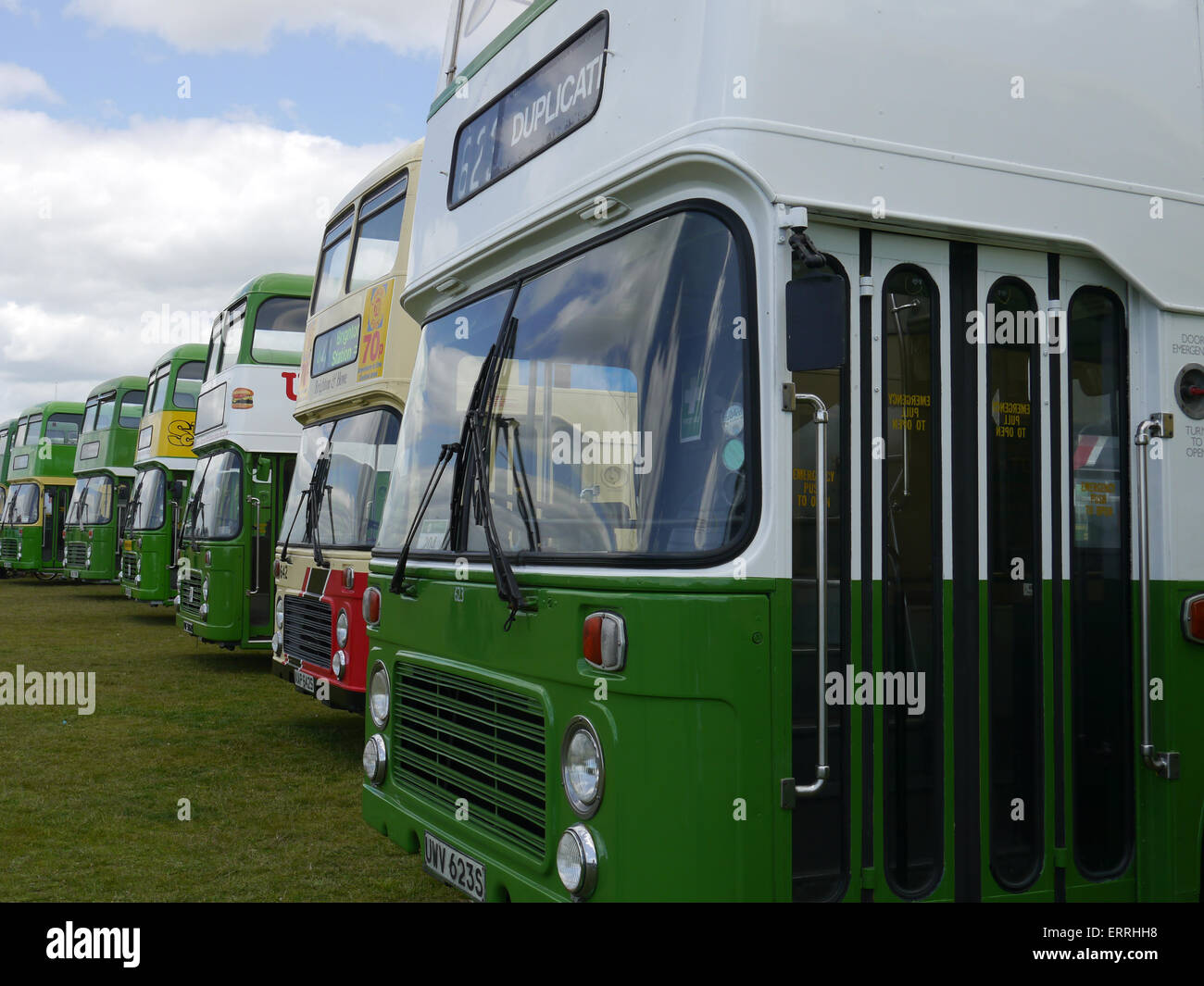 Vintage buses in Southdown livery line up at the Southdown 100 event in ...