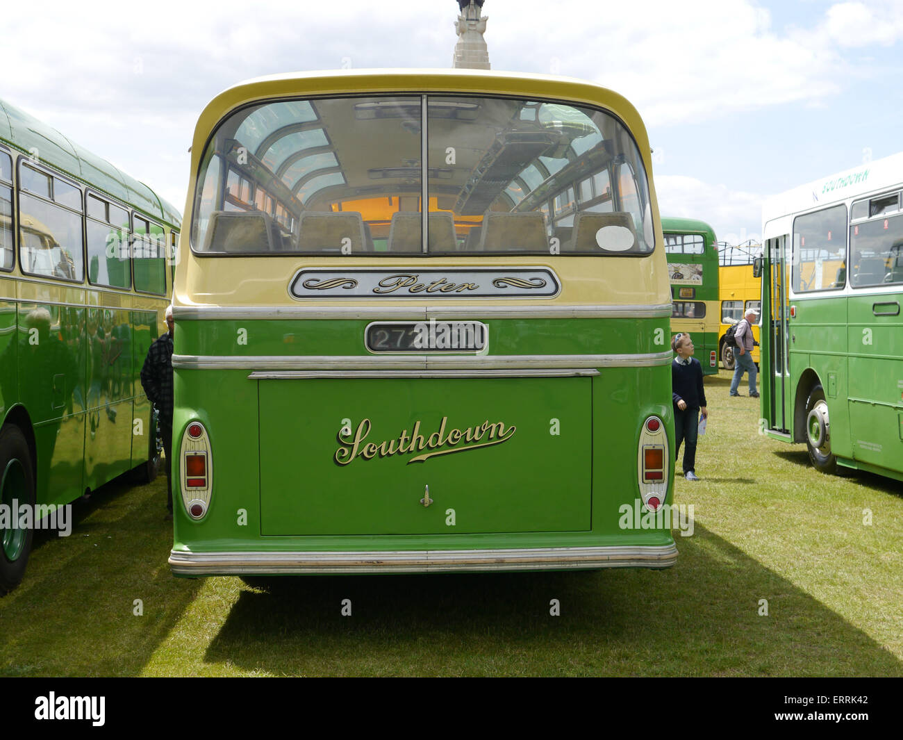 Rear of a Harrington Cavalier bus in Southdown livery Stock Photo - Alamy
