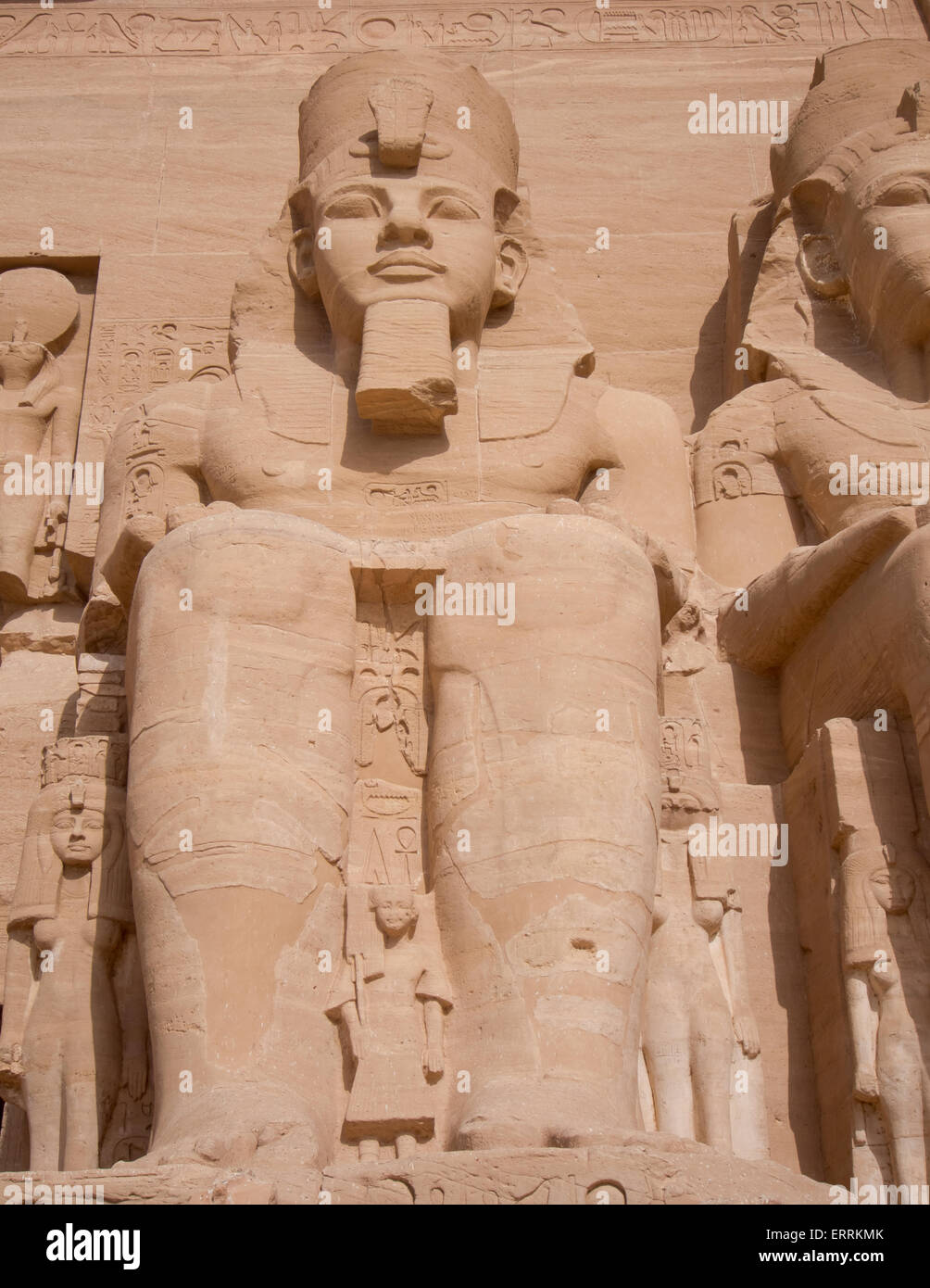 One of four colossal 20 meter statues of the pharaoh Ramses II outside ...