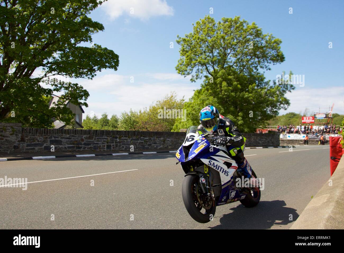 Douglas, Isle of Man. 7th June, 2015. David Johnson in action during ...