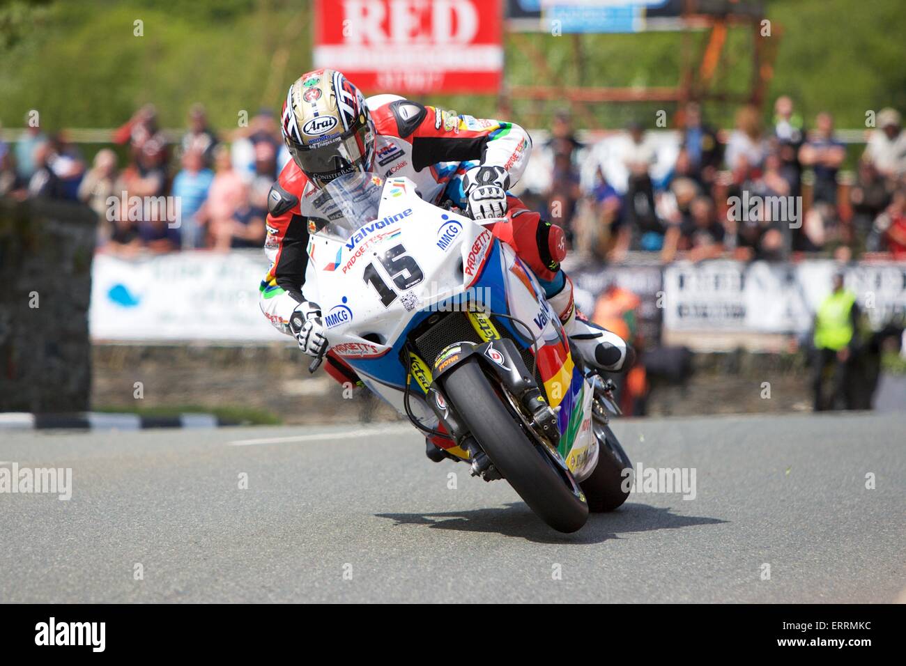 Douglas, Isle of Man. 7th June, 2015. Dan Kneen in action during the TT ...