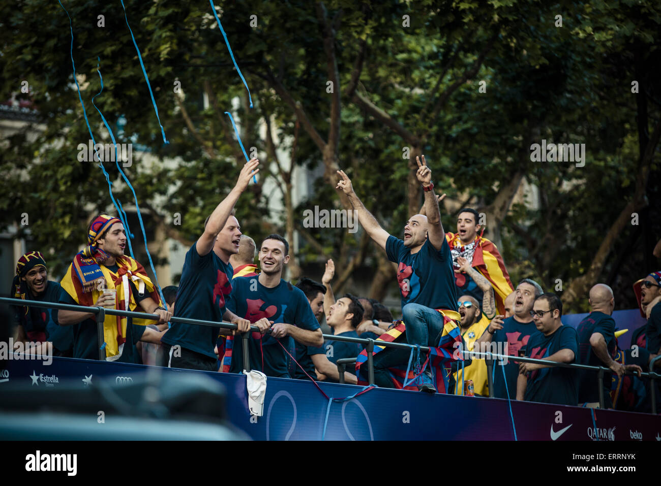 Barcelona, Catalonia, Spain. 7th June, 2015. The players of the FC ...