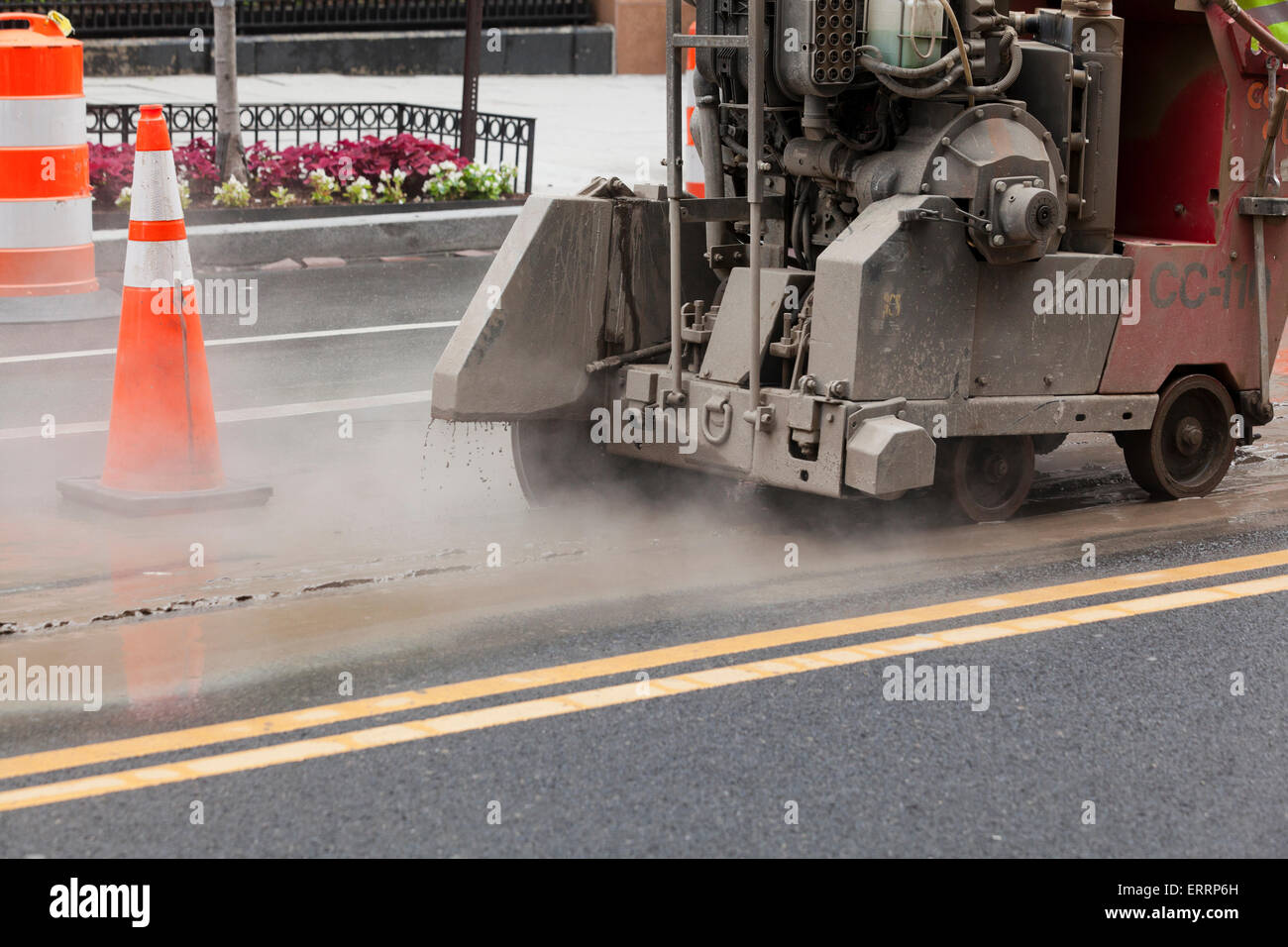 Walk behind asphalt saw, Diamond Core Cut machine - USA Stock Photo - Alamy