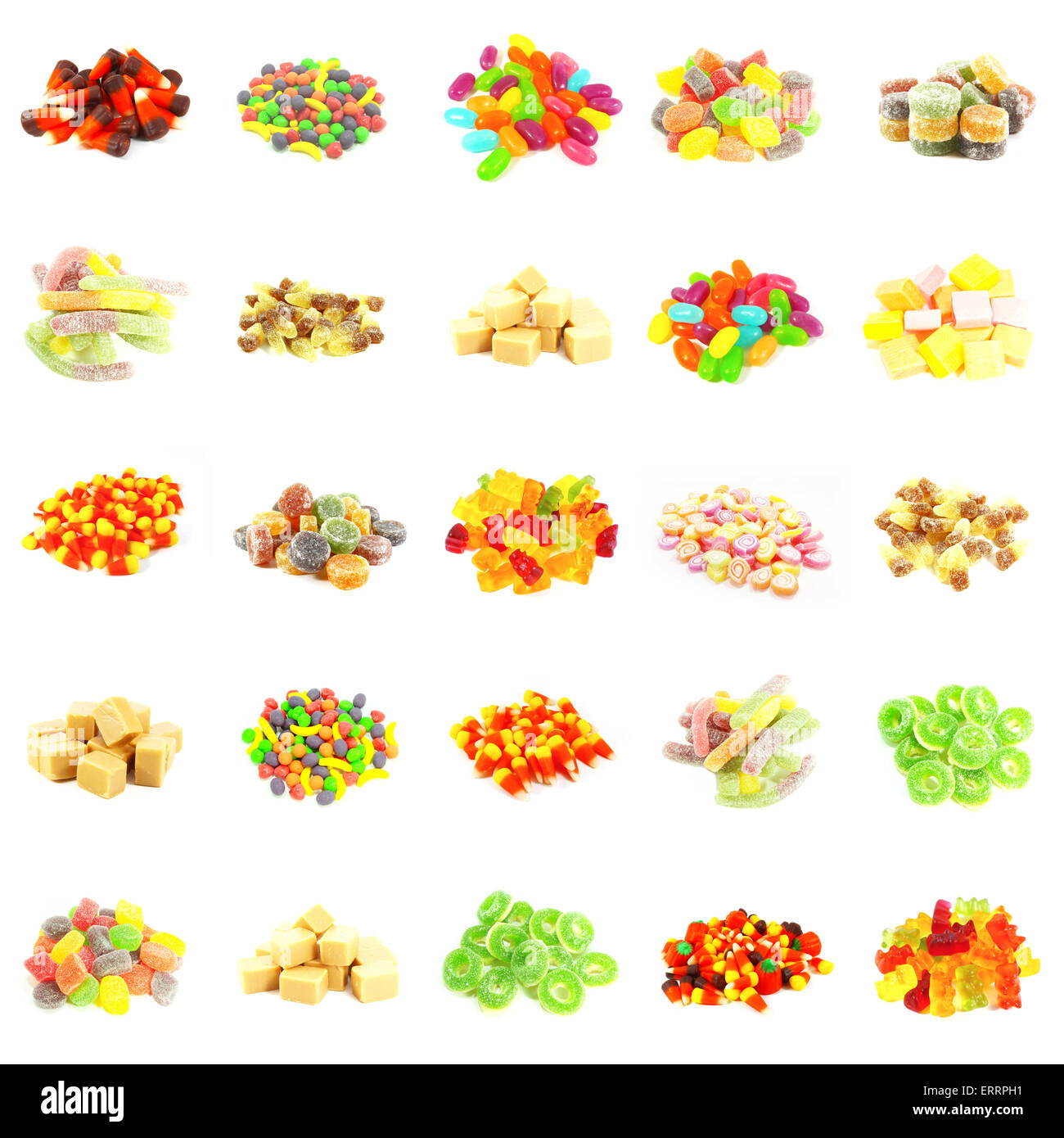 Repeating Candy Background and Isolated on White Art Stock Photo - Alamy