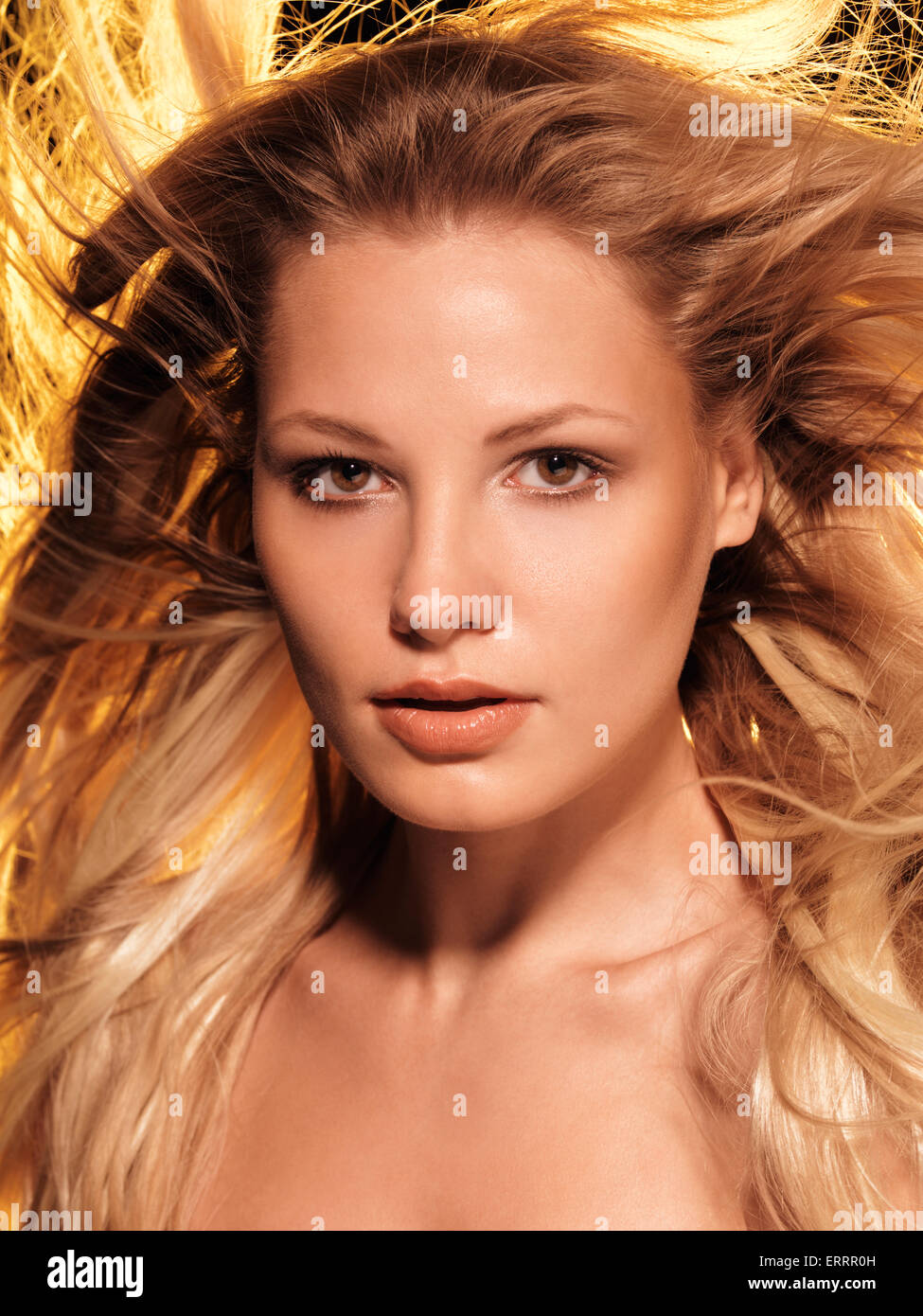 A beautiful girl with bright golden hair hi-res stock photography and ...